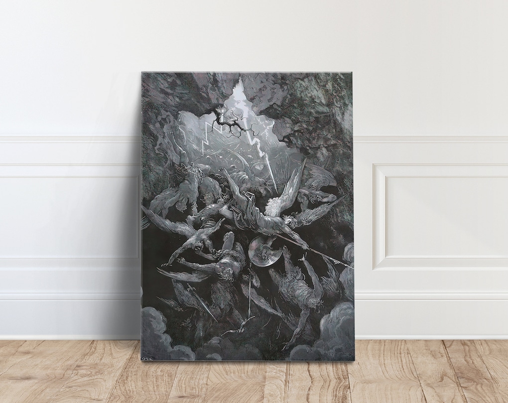 Battle Between Heaven & Hell Print On ,Floating Frame Option, Extra ...