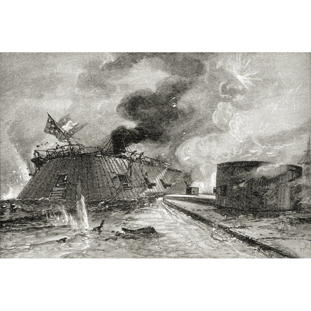 Battle Between The Monitor And Merrimac 1862. From The Book A Brief ...