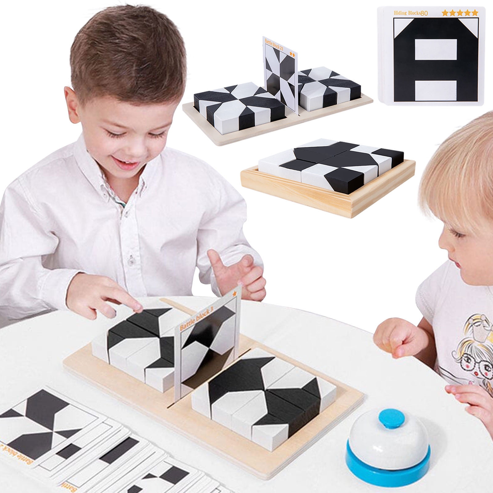 Battle Blocks Logic Game for Family - 80 Challenges Wooden Brain Teaser ...