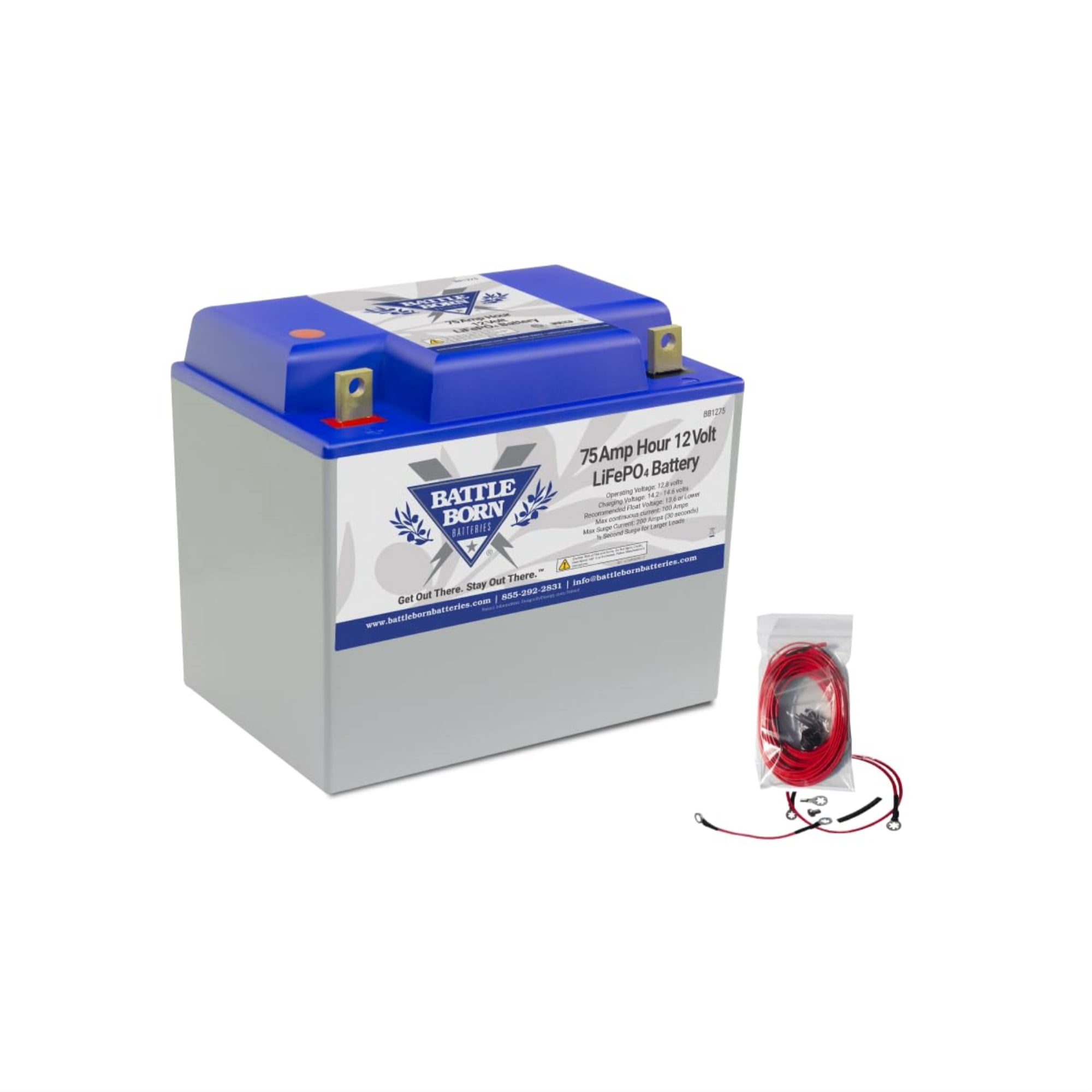Battle Born Batteries Lithium-Ion (LiFePO4) Deep Cycle 12V Battery 75Ah ...