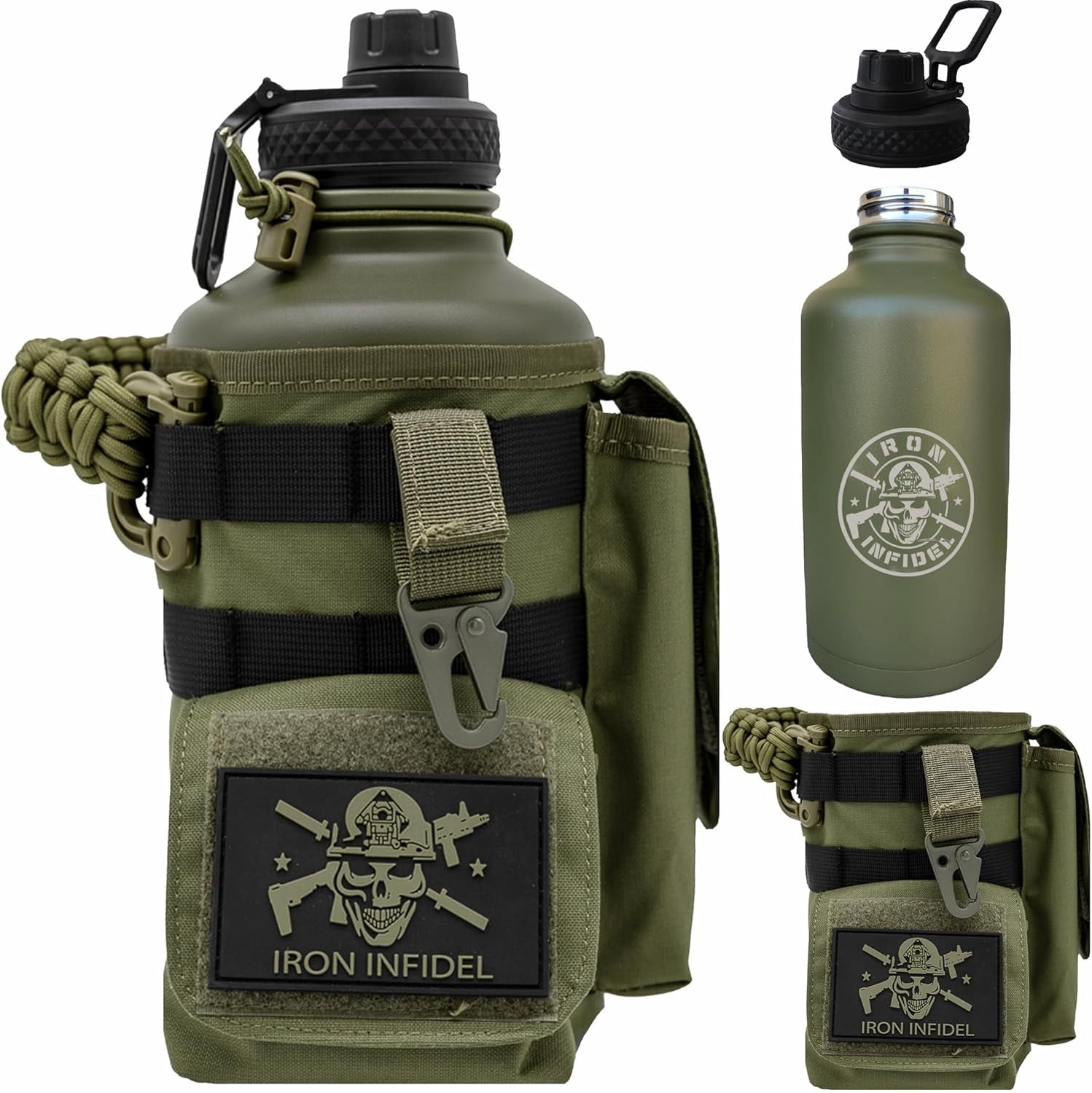 Battle Bottle - Half Gallon Insulated Water Bottle with Paracord Handle ...