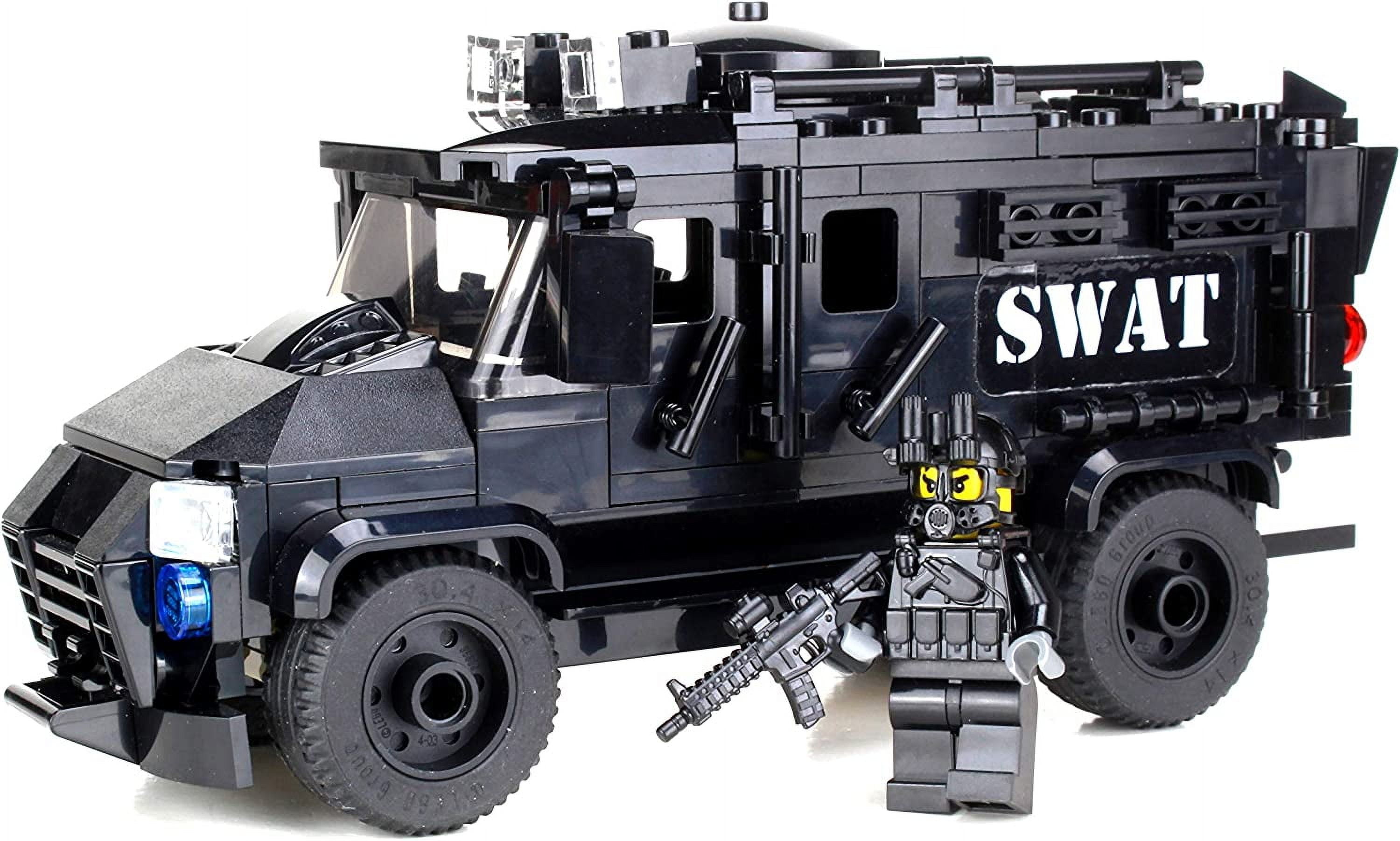 Battle Brick Armored Police SWAT Truck Custom Set - Walmart.com