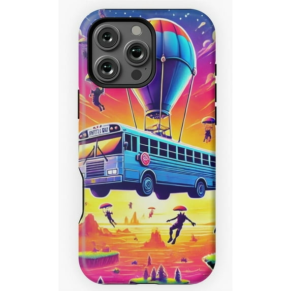 Battle Bus Gamer Gaming Drop Zone Funny Phone Case for iPhone 11 12 13 ...