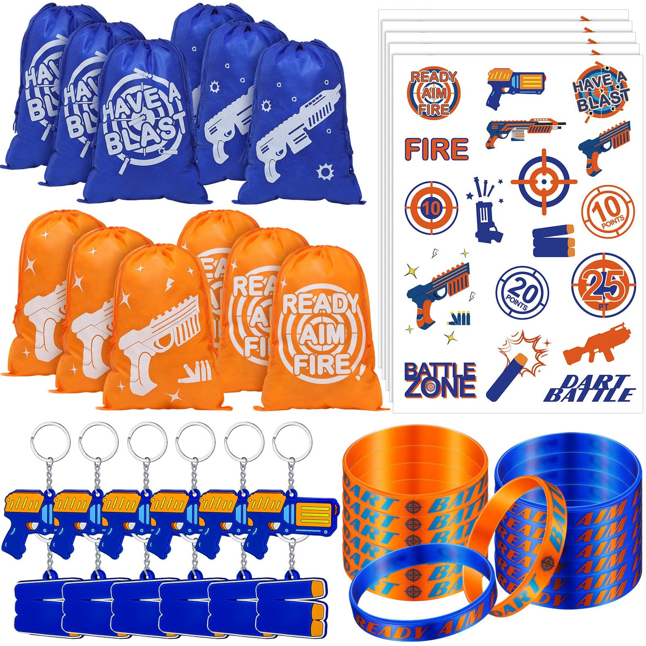 Battle Dart Party Pack - Goody Bags, Bracelets, Keychains, Tattoos ...
