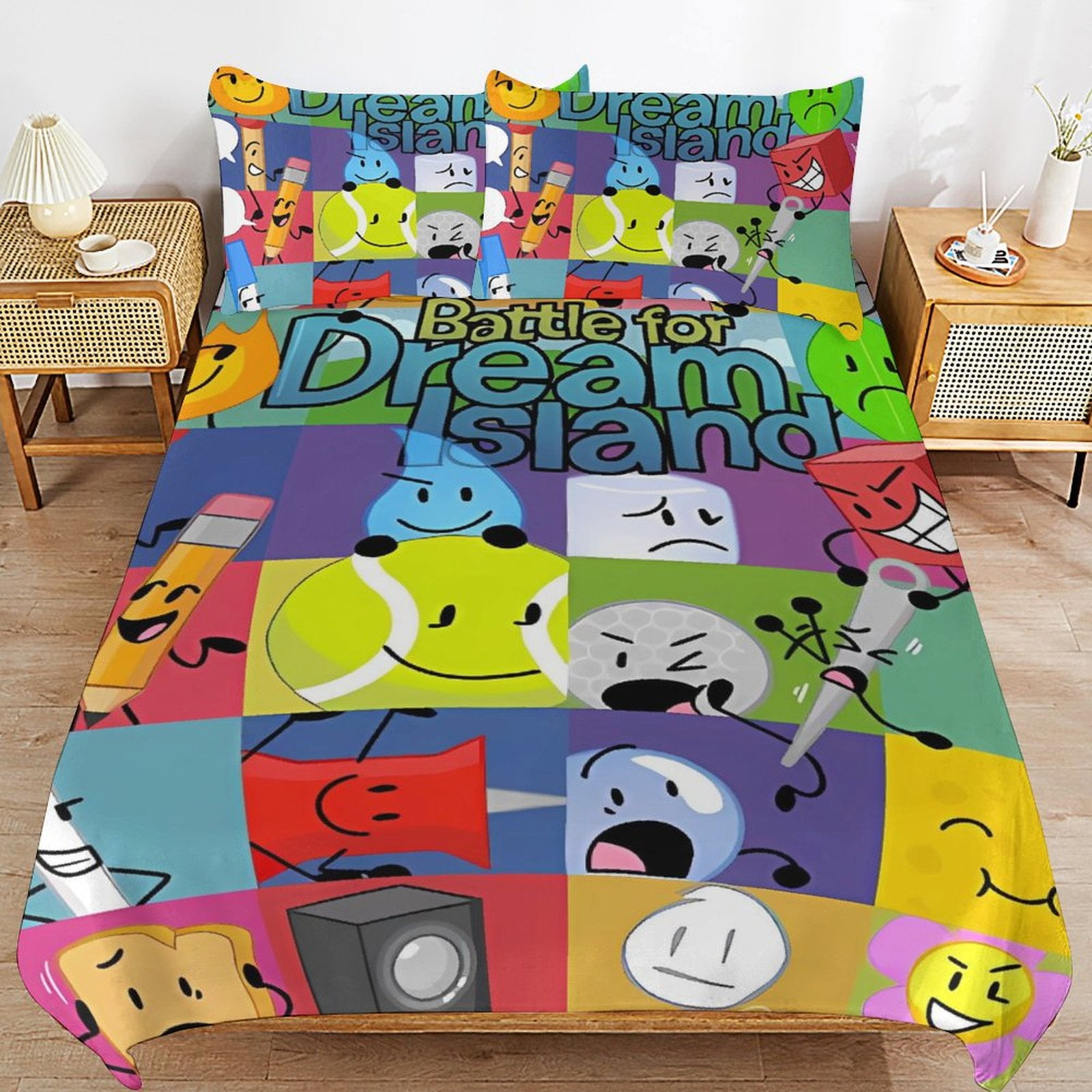 Battle for Dream Island BFDI Bed Duvet Cover Microfiber Bedding Sets 3D ...