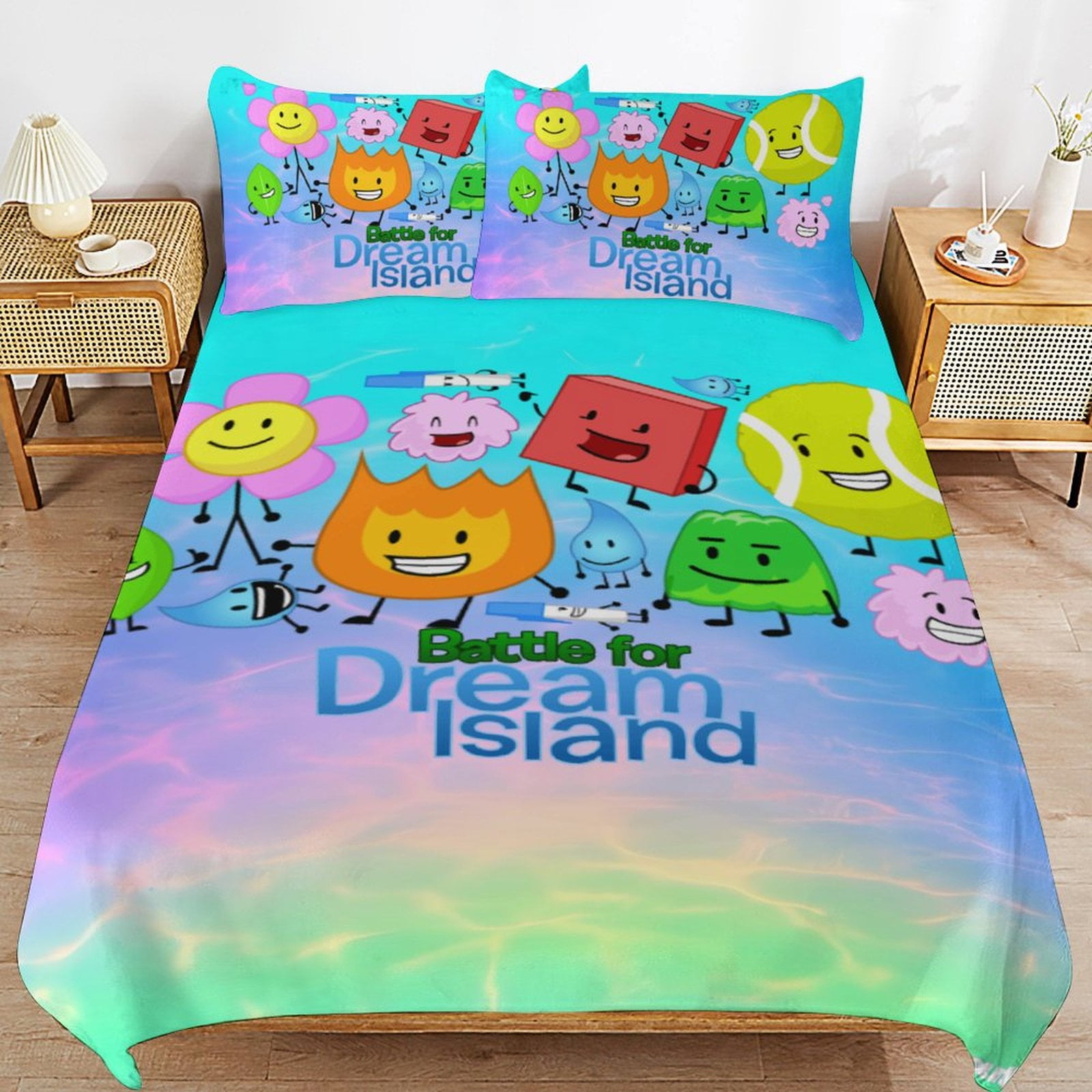 Battle for Dream Island BFDI Bed Duvet Cover Microfiber Bedding Sets 3D ...