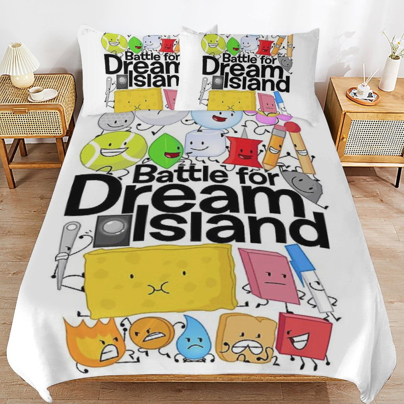 Battle for Dream Island BFDI Bed Duvet Cover Microfiber Bedding Sets 3D ...
