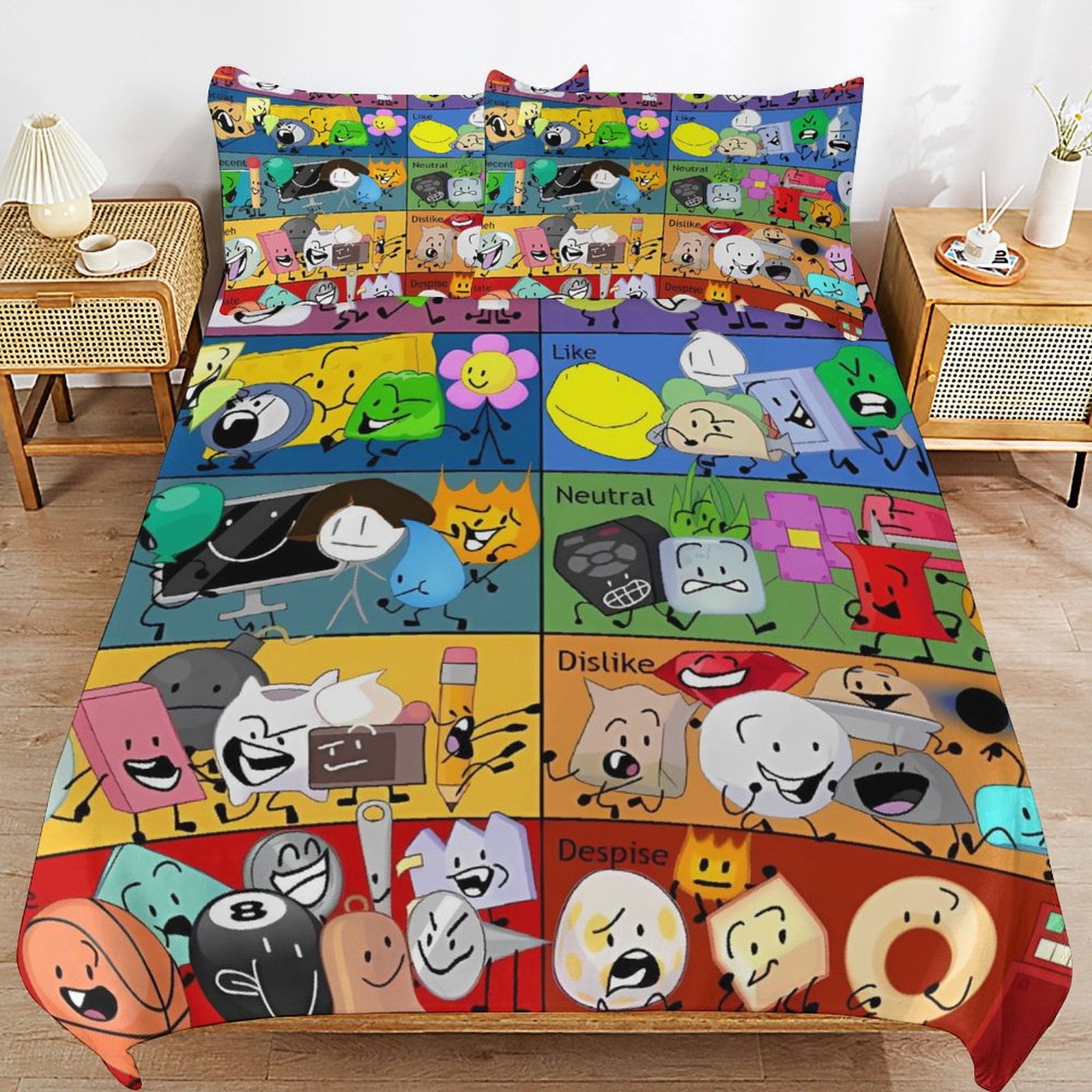 Battle for Dream Island BFDI Bed Duvet Cover Microfiber Bedding Sets 3D ...
