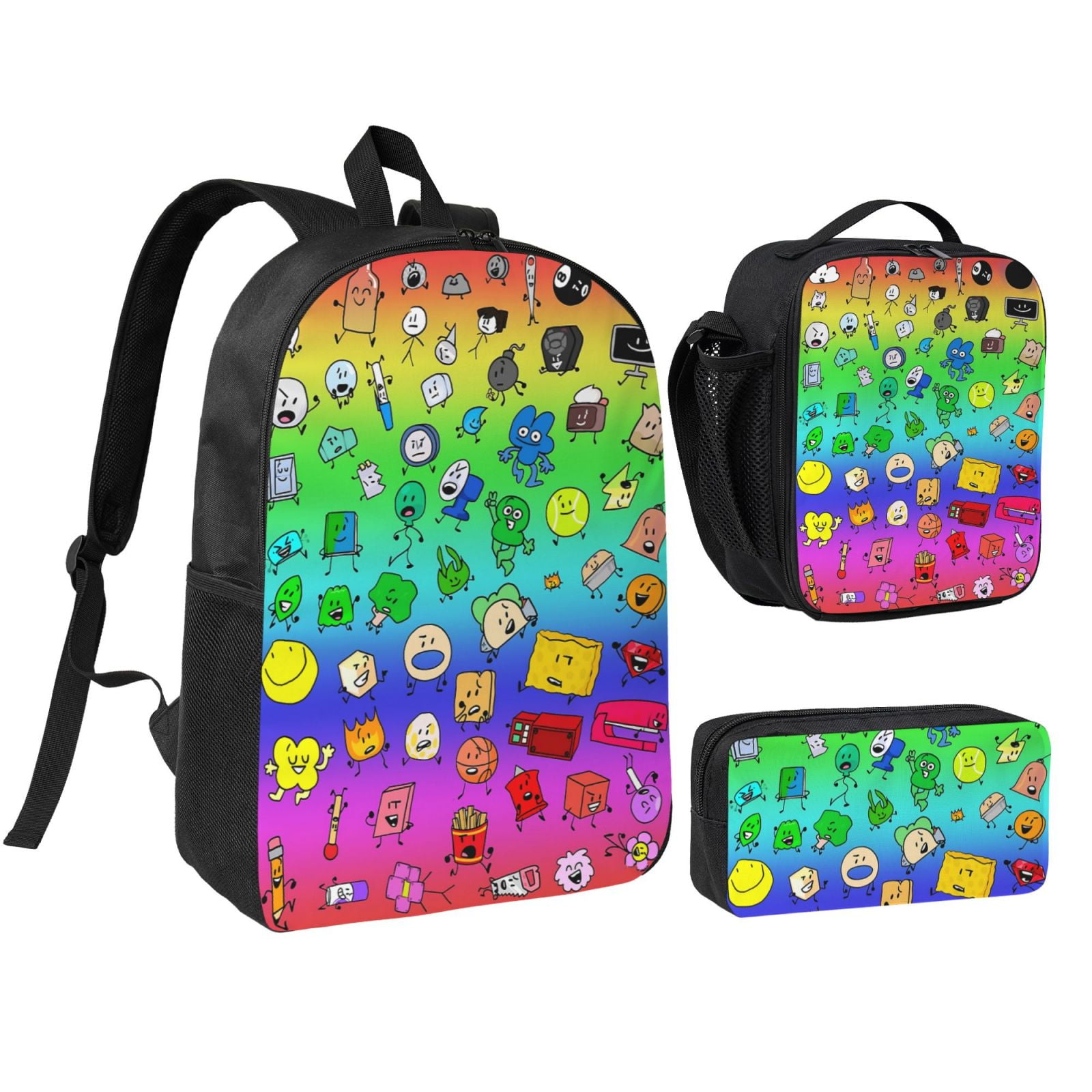 Battle For Dream Island Laptop Backpack 3 Piece Set with Lunch Box And ...
