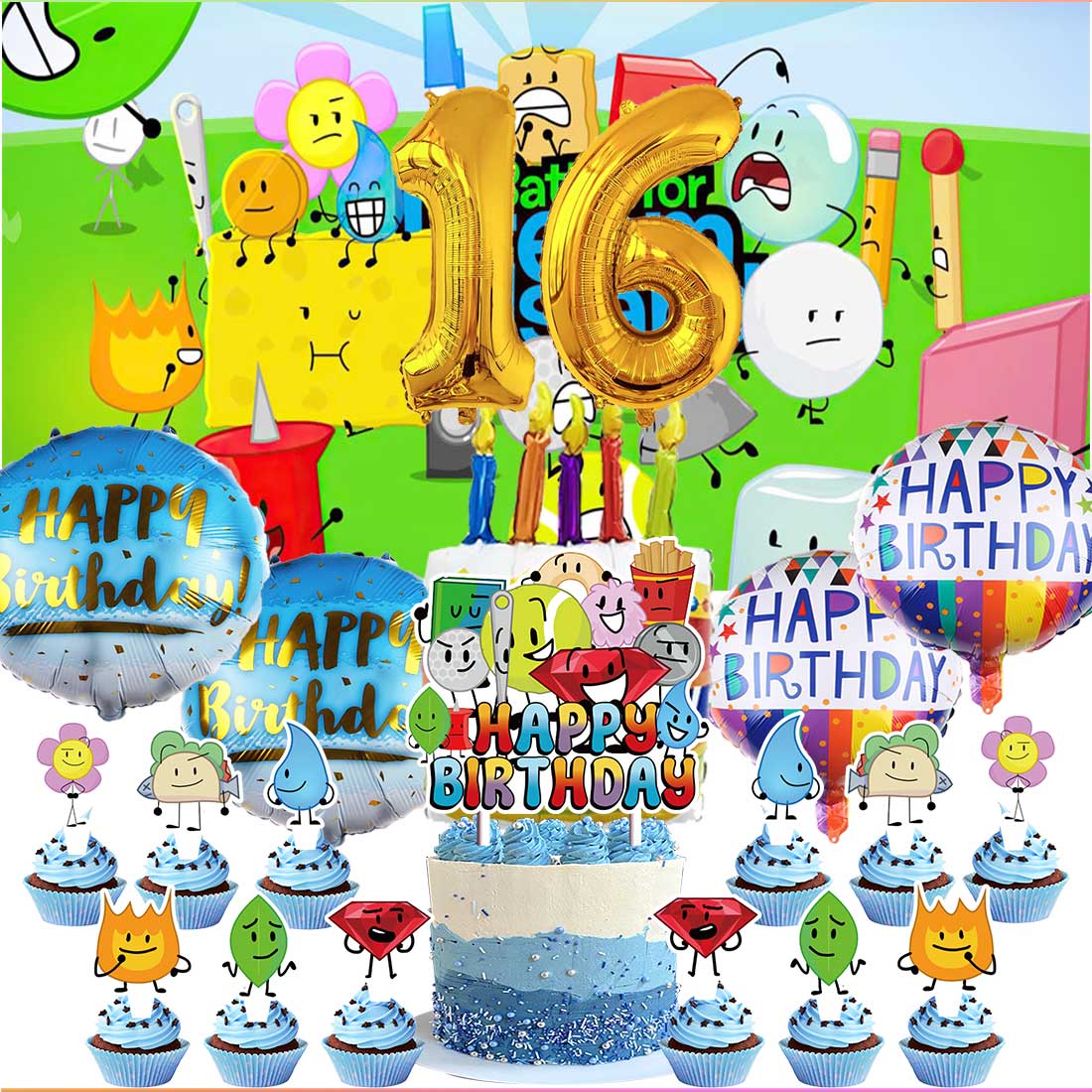 Battle-Dream Island Party Supplies Decor 16th Kit Balloons Birthday ...