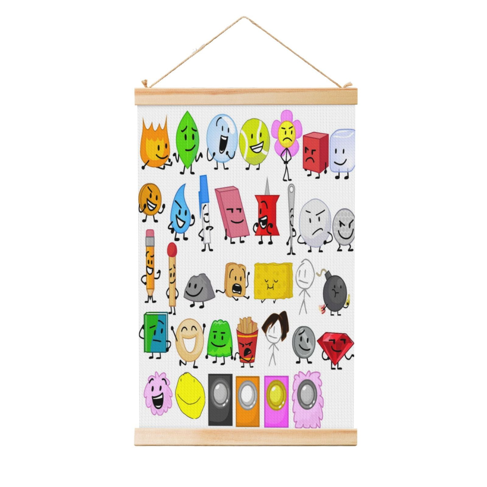 Battle For Dream Island Posters Wall Hanging Wooden Shaft Poster Wall Art Aesthetic Hanger Frame ...