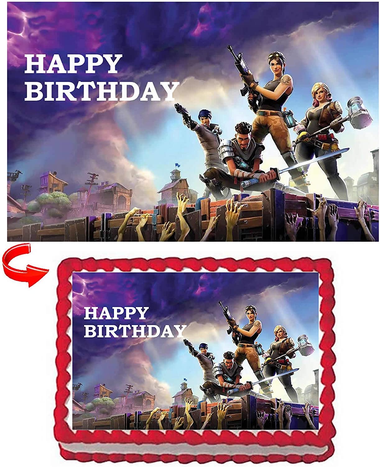 Battle Edible Cake Topper Image for Gaming Party - Walmart.com