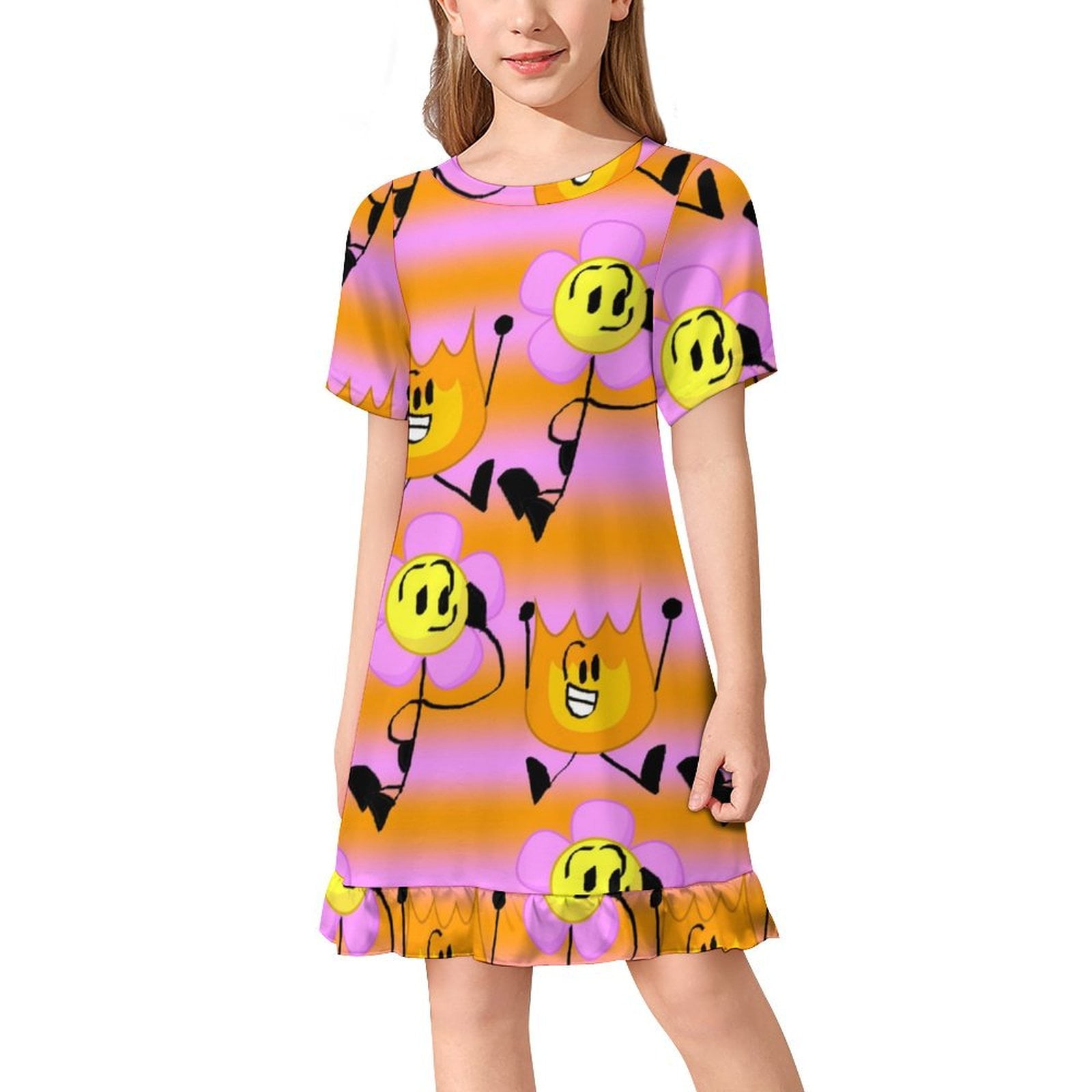 Battle For Dream Island Animation Children's Short Sleeved Dress 3D ...