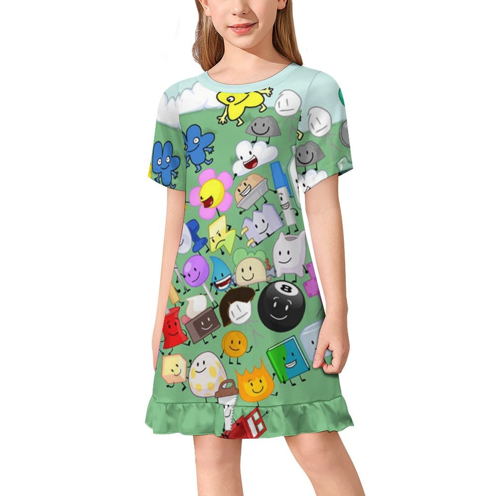 Battle For Dream Island BFDI Children's Short Sleeved Dress 3D Printed ...