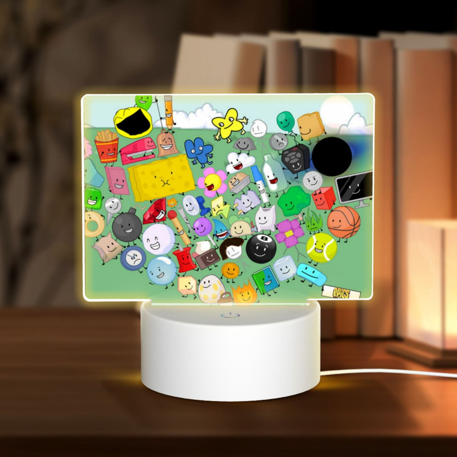 Battle For Dream Island BFDI Rectangular Acrylic Night Light USB Cable ...