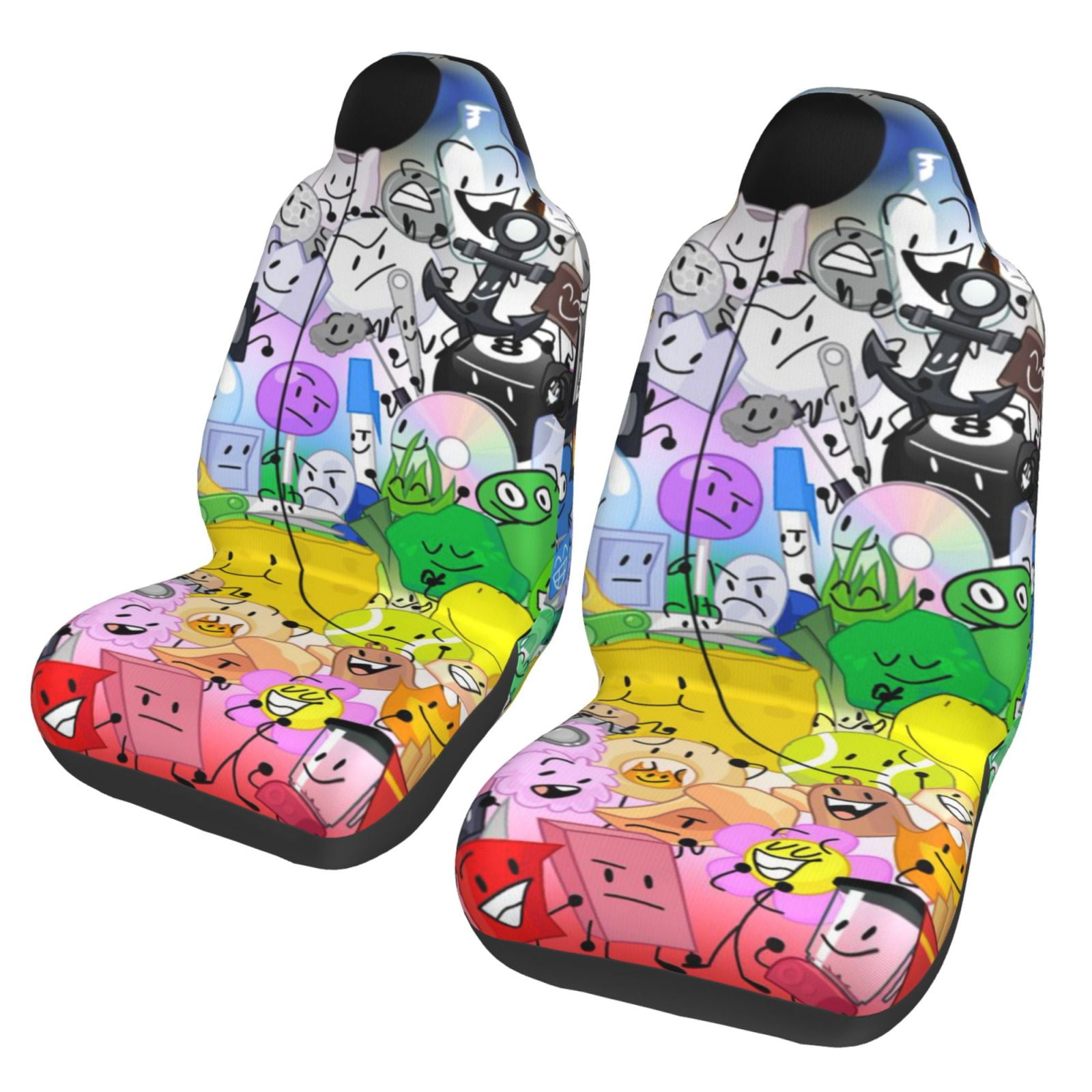 Battle For Dream Island Bfdi Car Seat Covers 2 Pcs Seat Protector Cover ...
