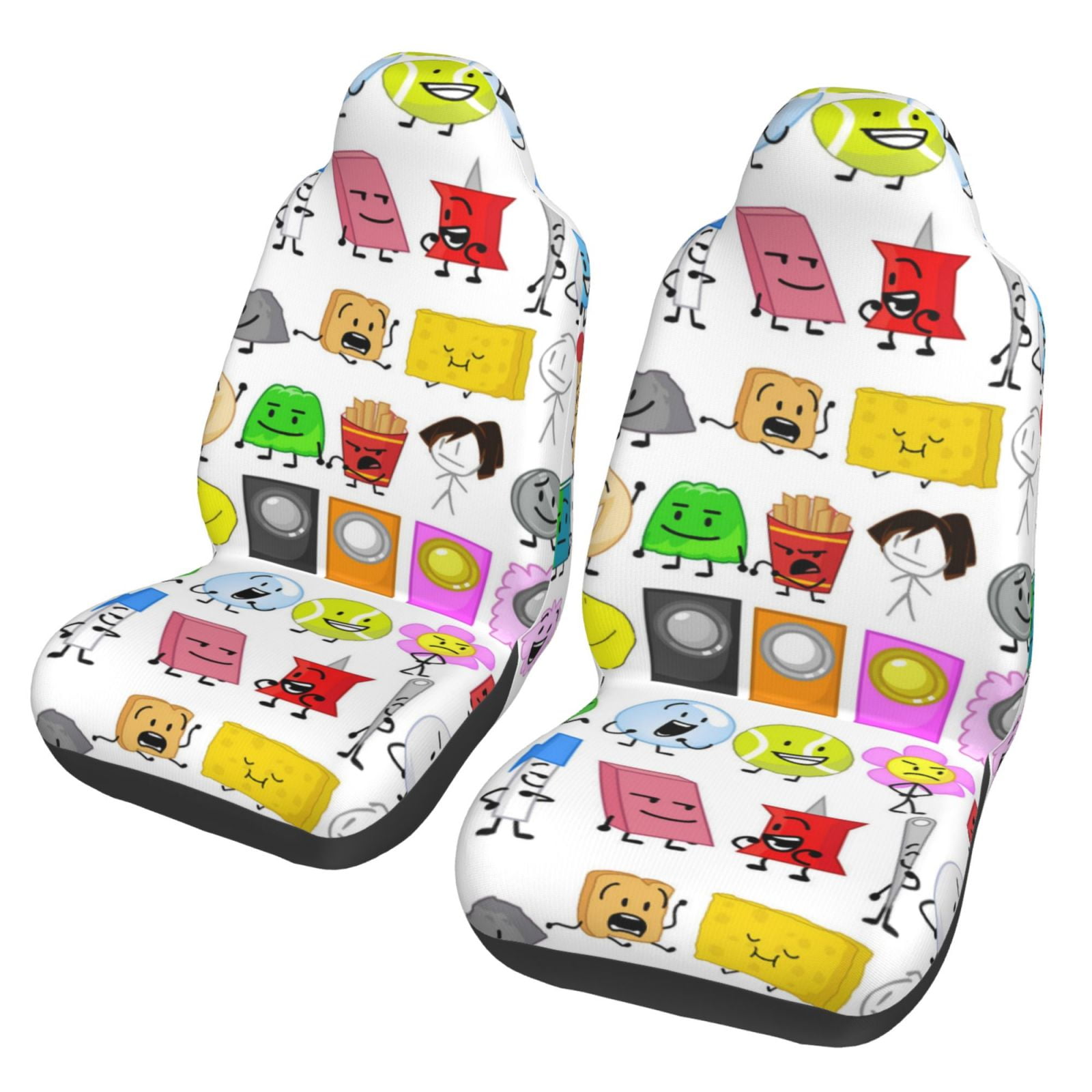 Battle For Dream Island Bfdi Car Seat Covers 2 Pcs Seat Protector Cover ...
