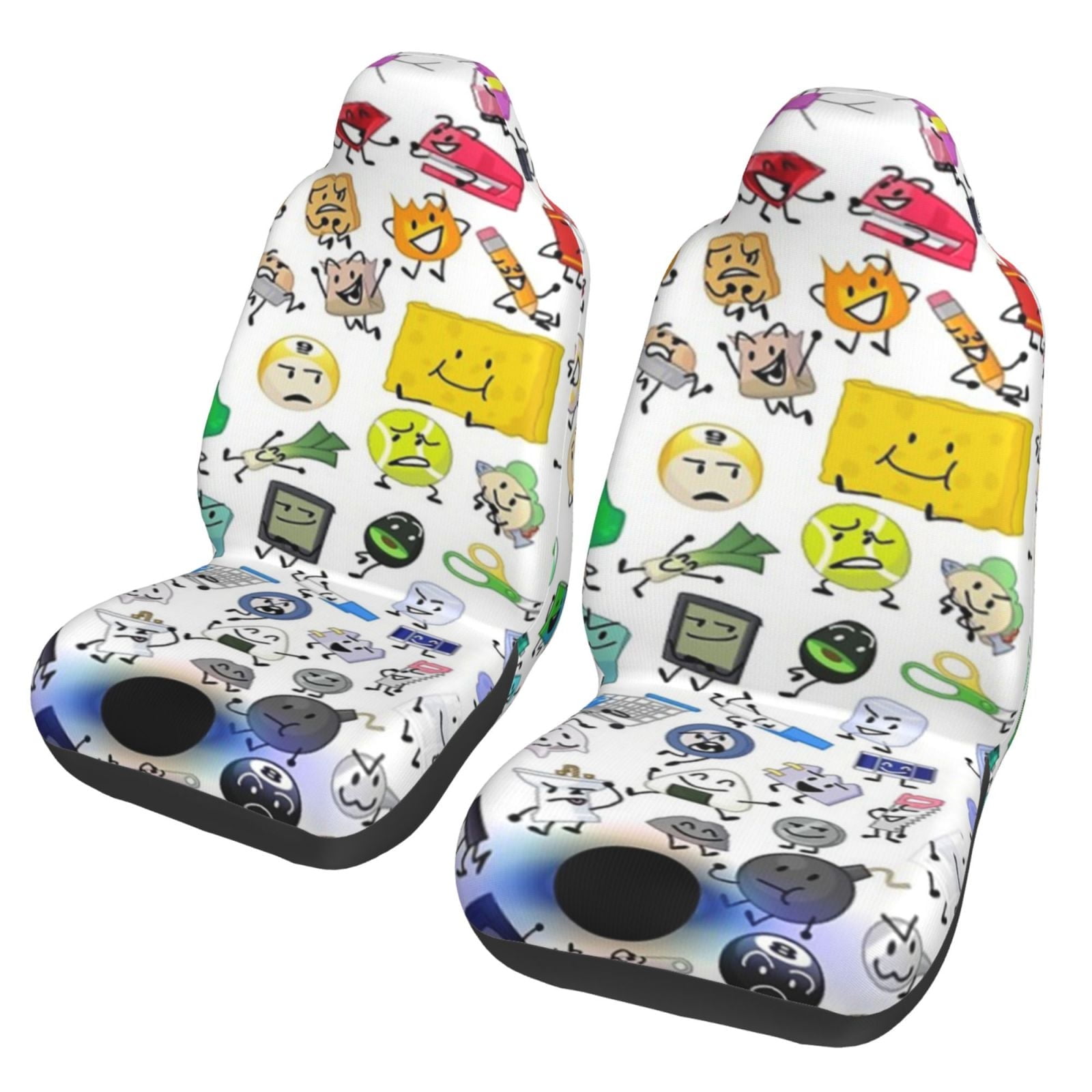 Battle For Dream Island Bfdi Car Seat Covers 2 Pcs Seat Protector Cover ...