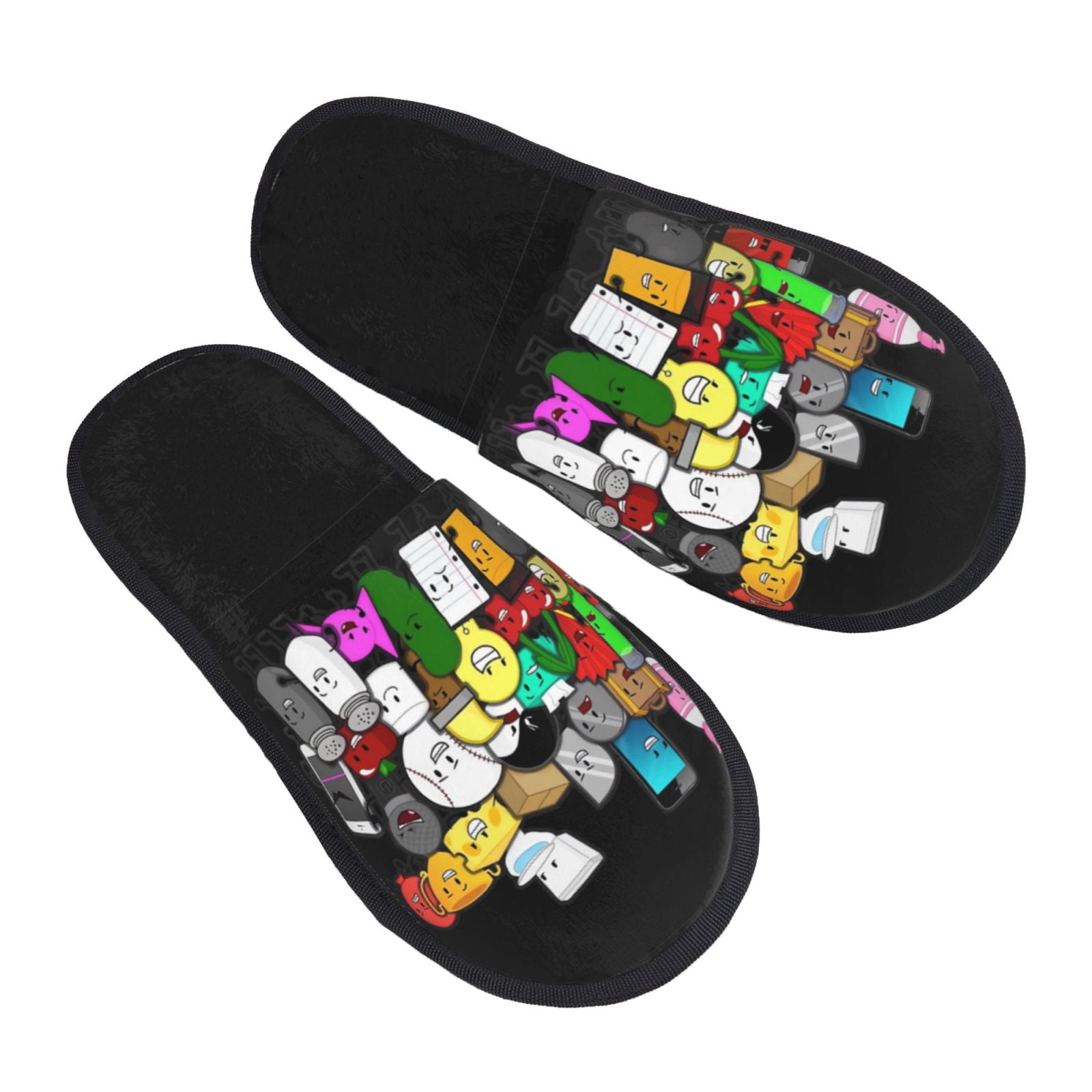 Battle For Dream Island Bfdi Furry Slippers For Men Women Fuzzy House ...