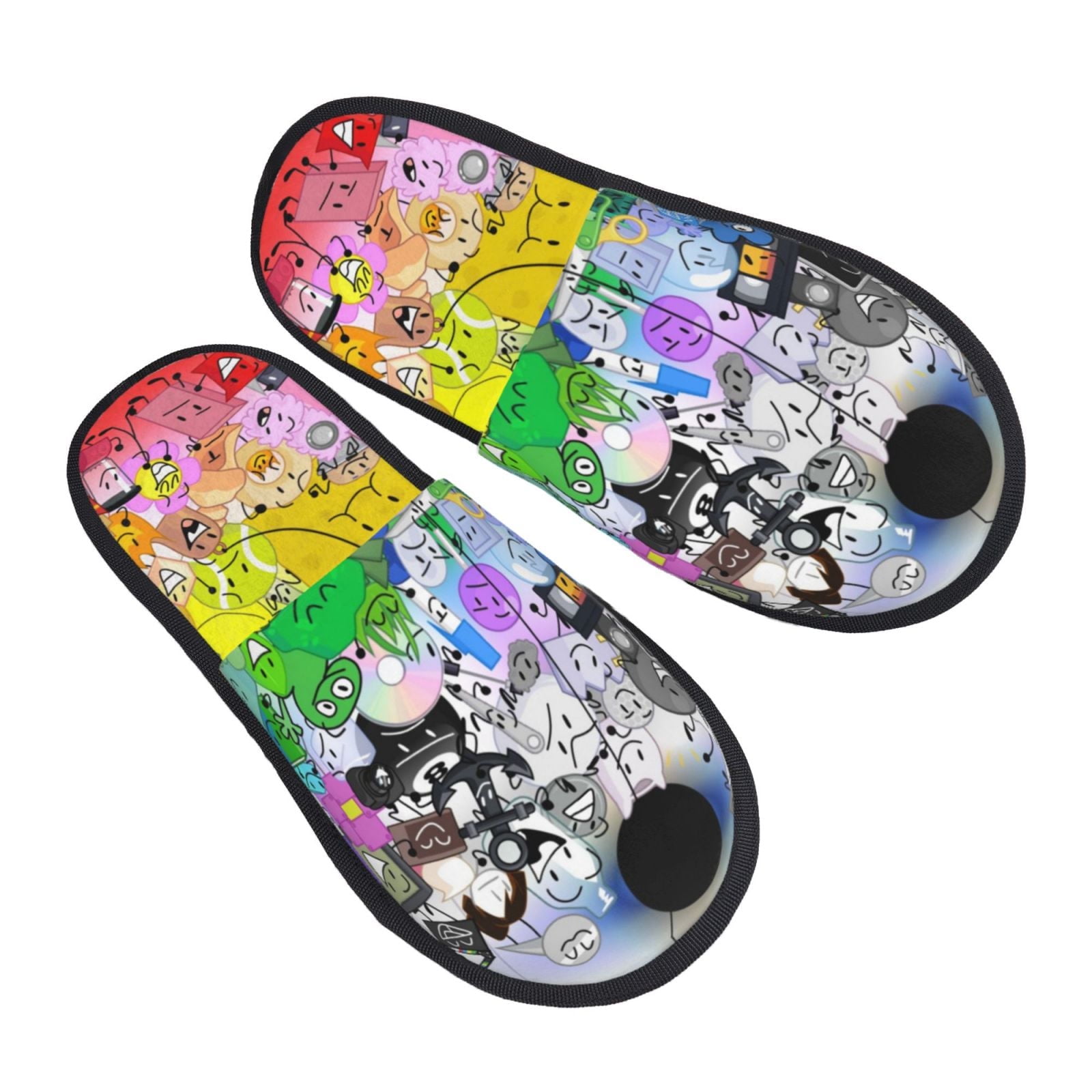 Battle For Dream Island Bfdi Furry Slippers For Men Women Fuzzy House ...