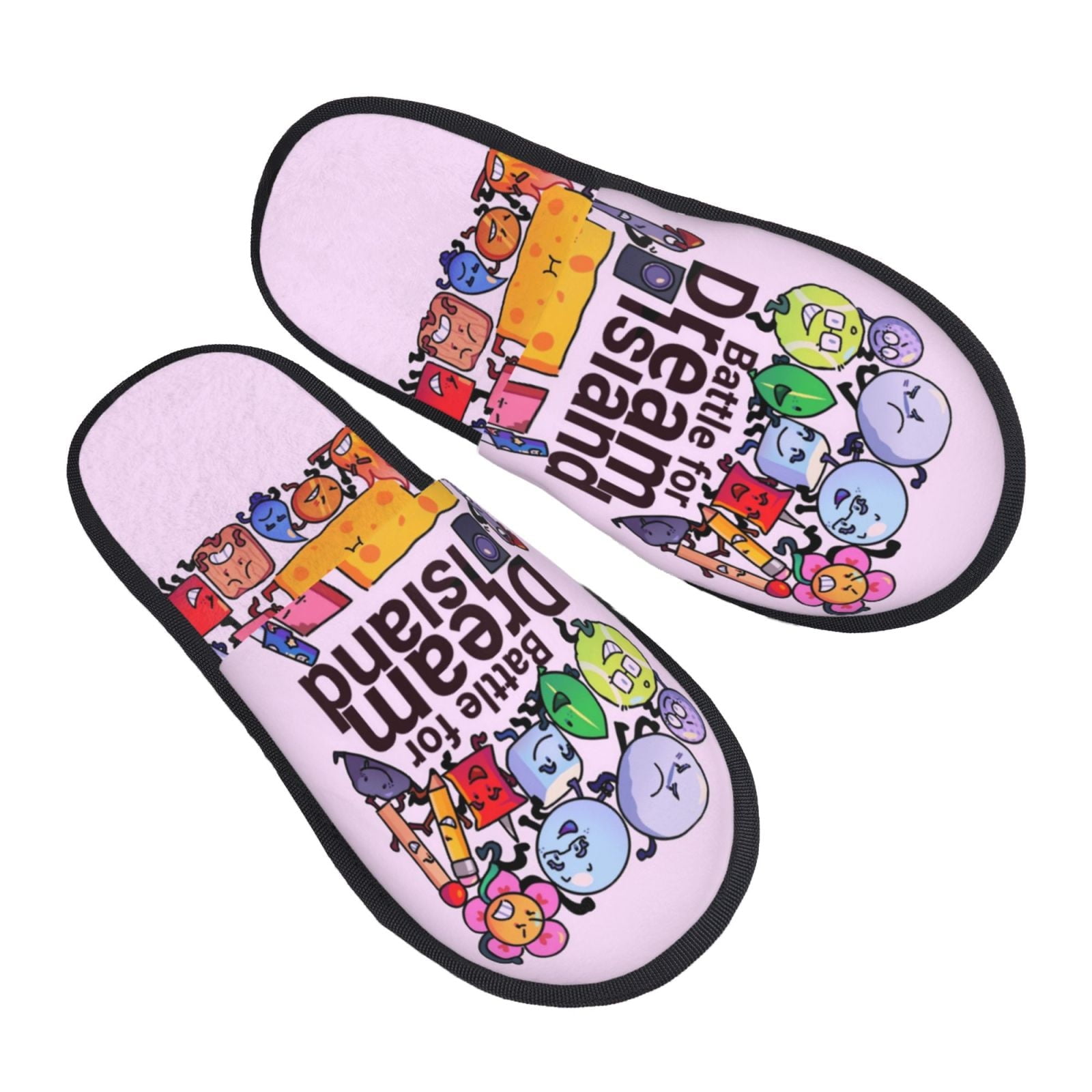 Battle For Dream Island Bfdi Furry Slippers For Men Women Fuzzy House ...