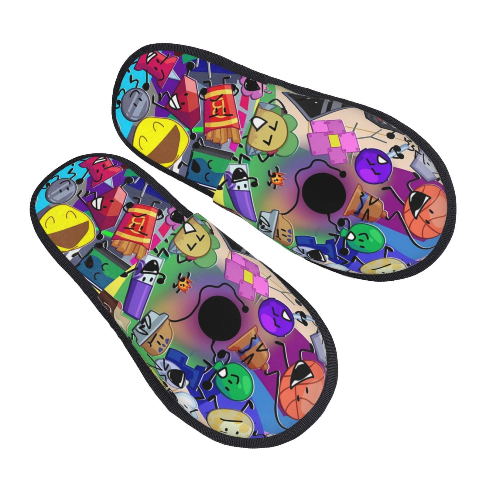 Battle For Dream Island Bfdi Furry Slippers For Men Women Fuzzy House ...