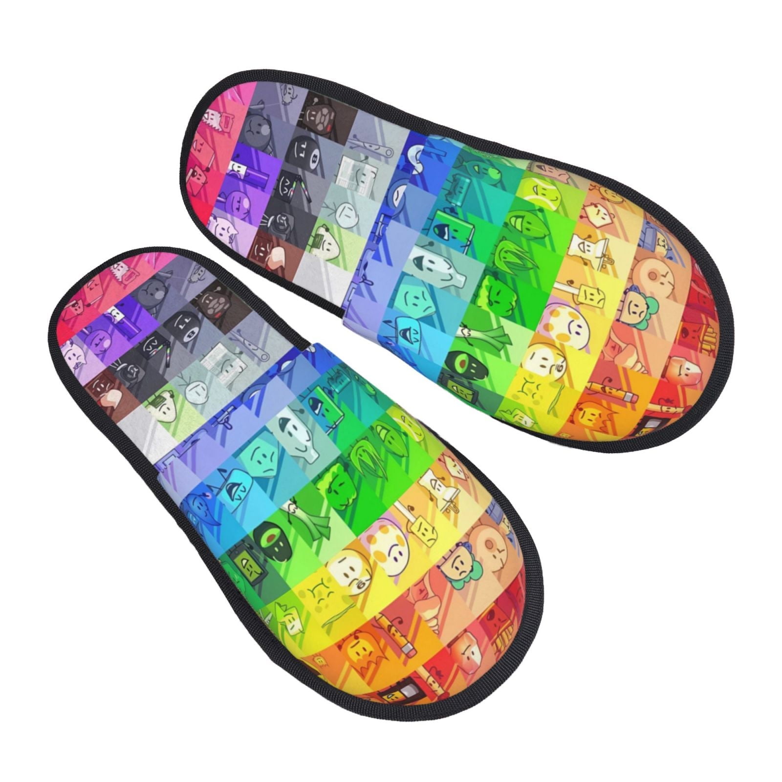 Battle For Dream Island Bfdi Furry Slippers For Men Women Fuzzy House ...