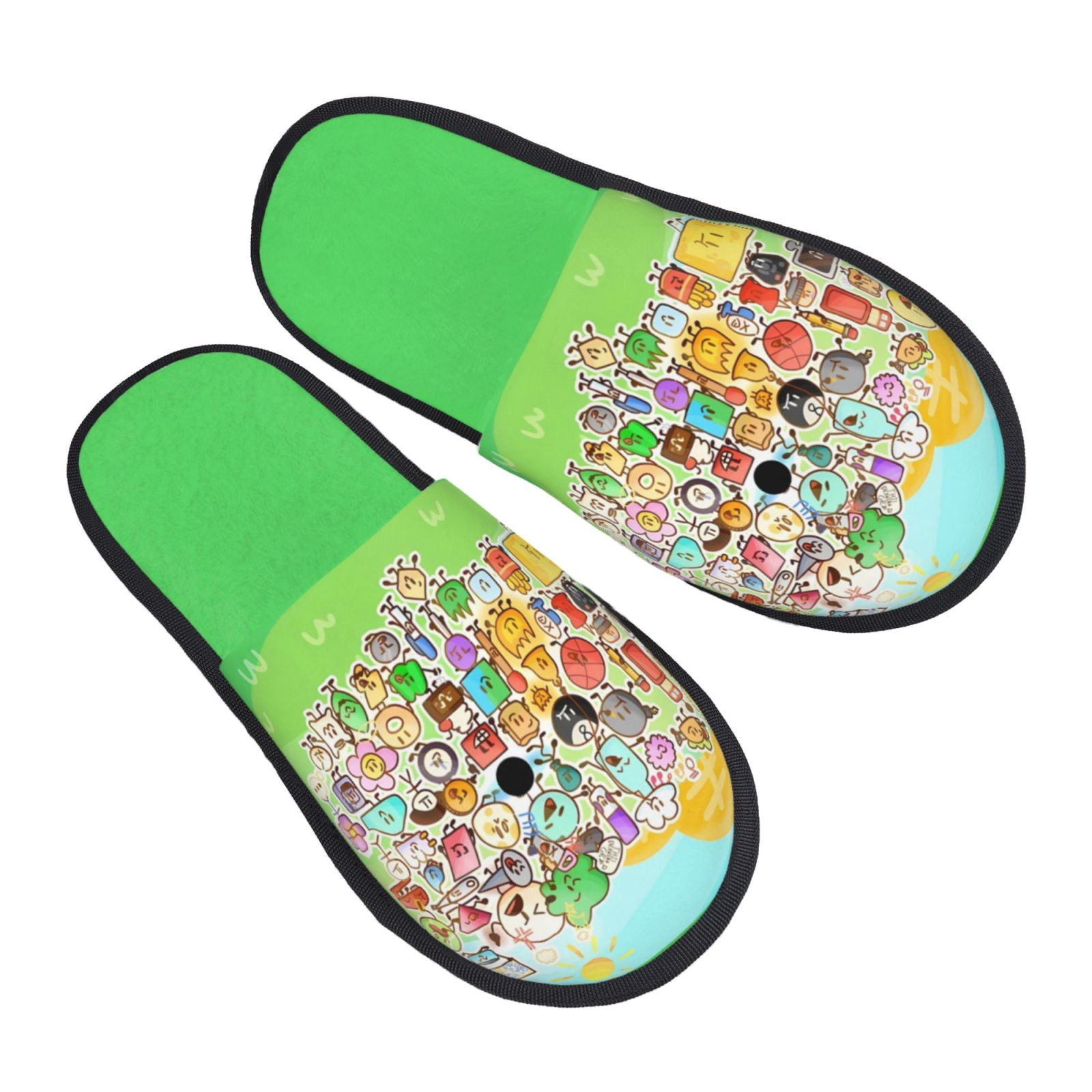 Battle For Dream Island Bfdi Furry Slippers For Men Women Fuzzy House ...
