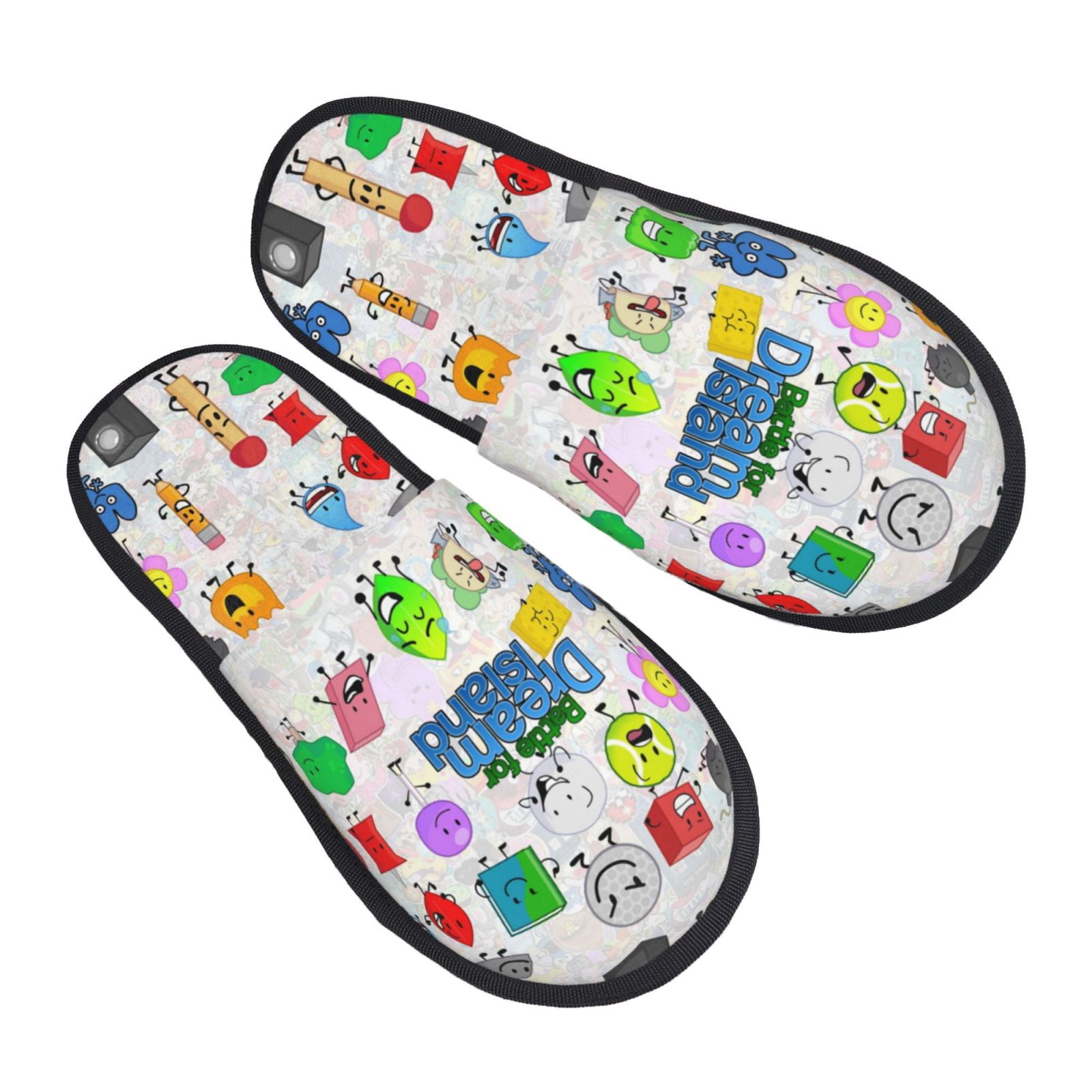 Battle For Dream Island Bfdi Furry Slippers For Men Women Fuzzy House ...