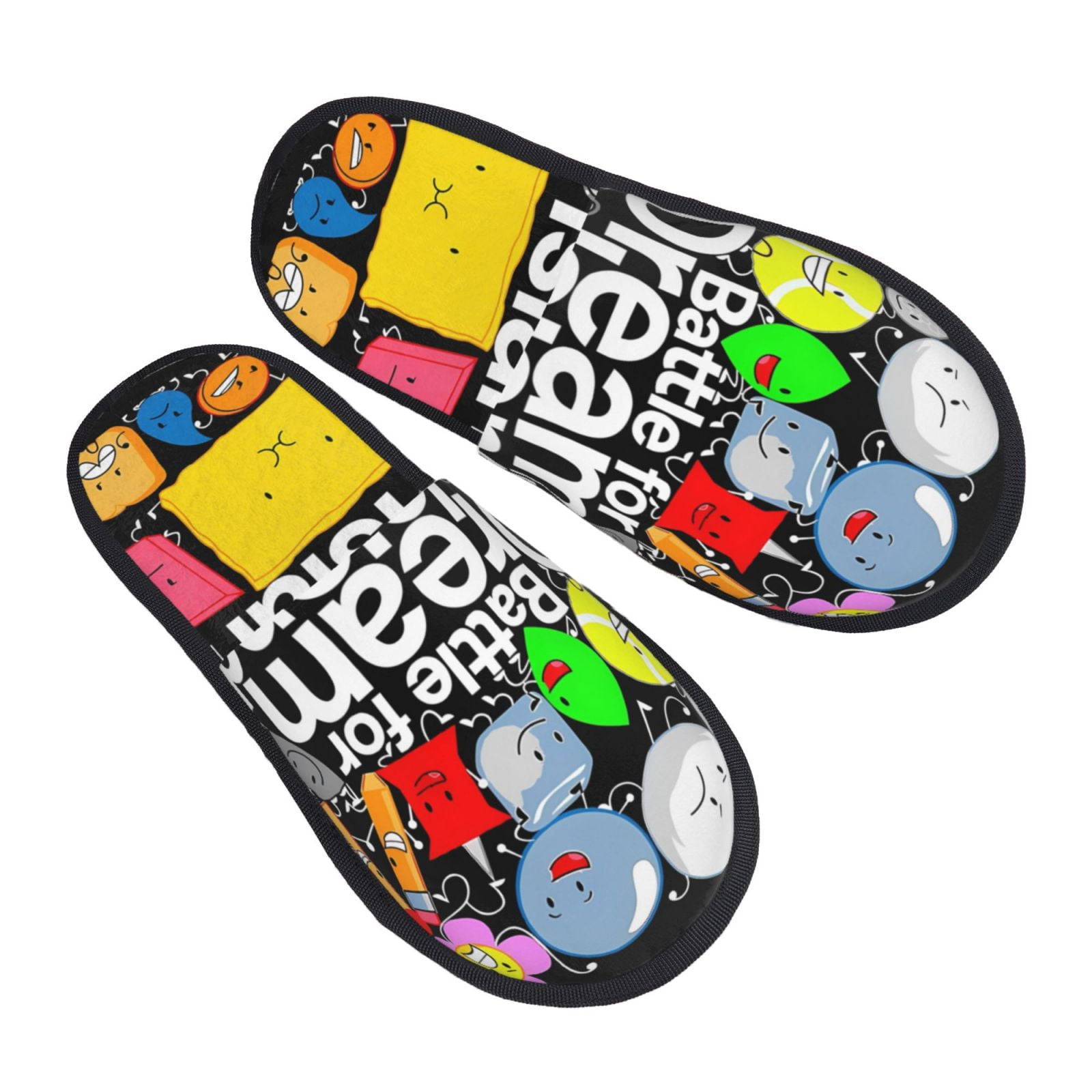 Battle For Dream Island Bfdi Furry Slippers For Men Women Fuzzy House ...