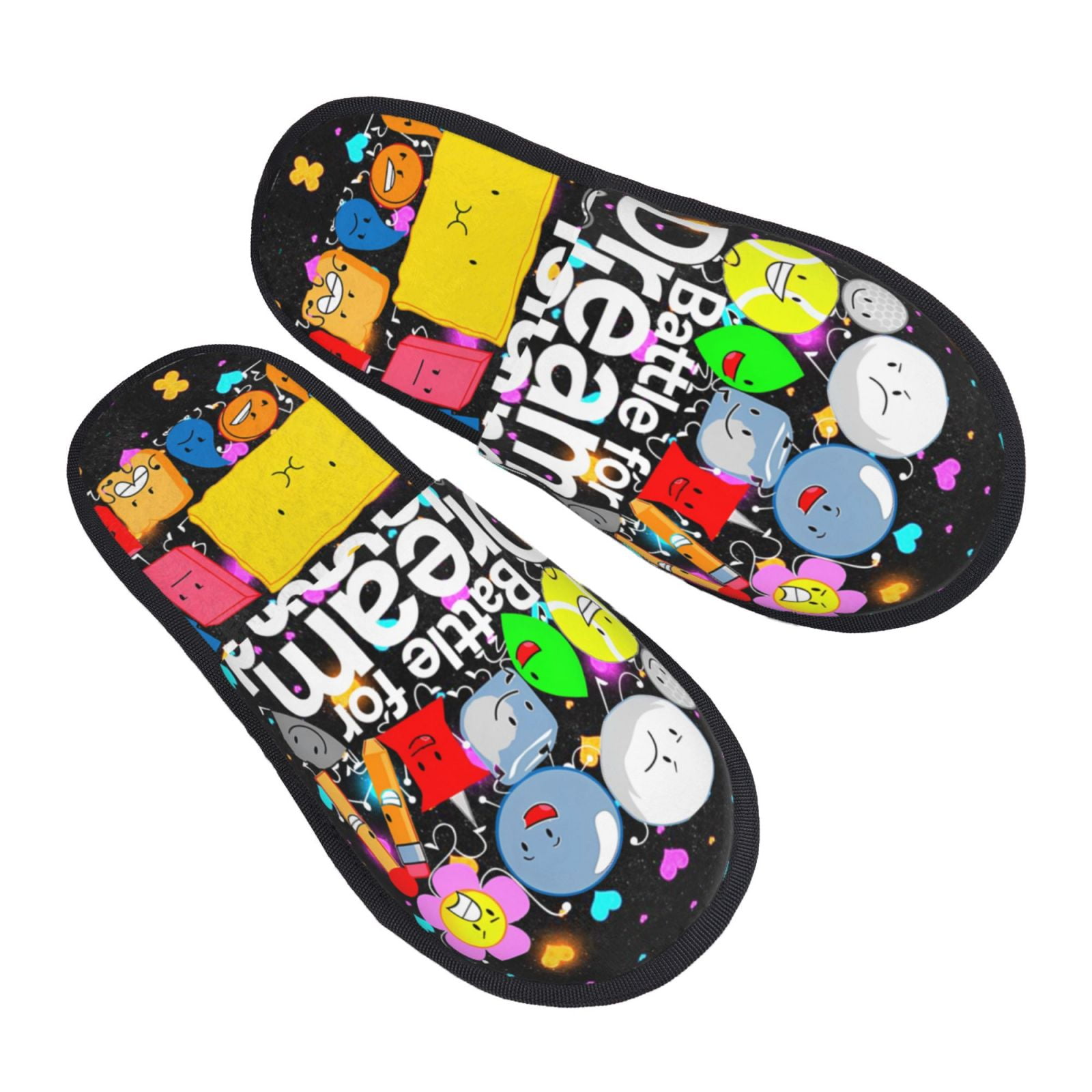 Battle For Dream Island Bfdi Furry Slippers For Men Women Fuzzy House ...