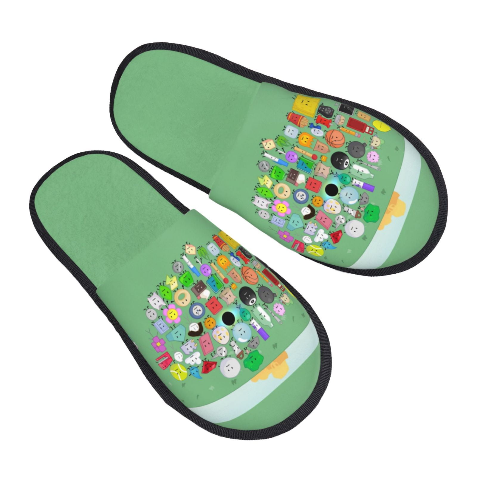 Battle For Dream Island Bfdi Furry Slippers For Men Women Fuzzy House ...