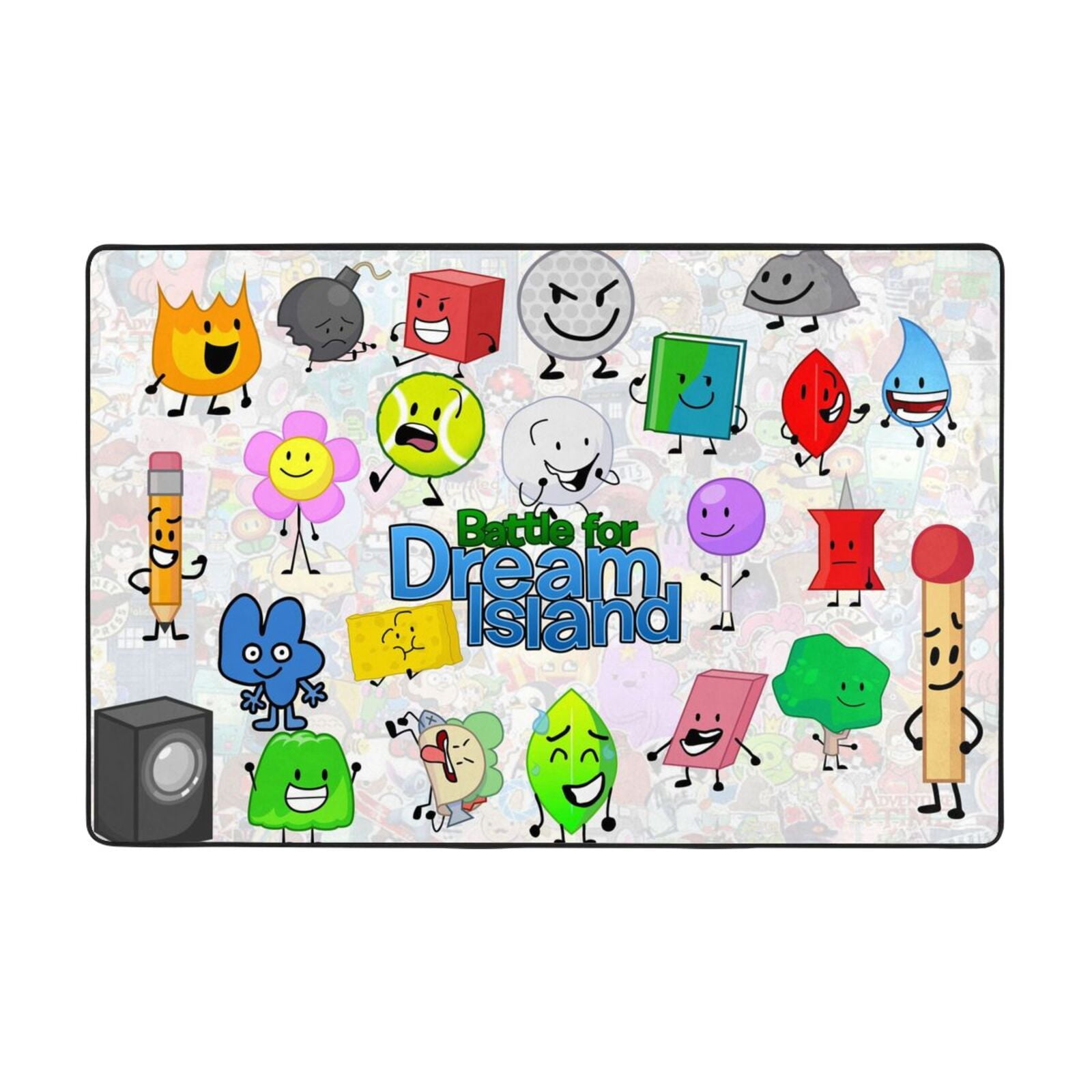 Battle For Dream Island Bfdi Rugs Washable Cover Floor Rug Carpets ...