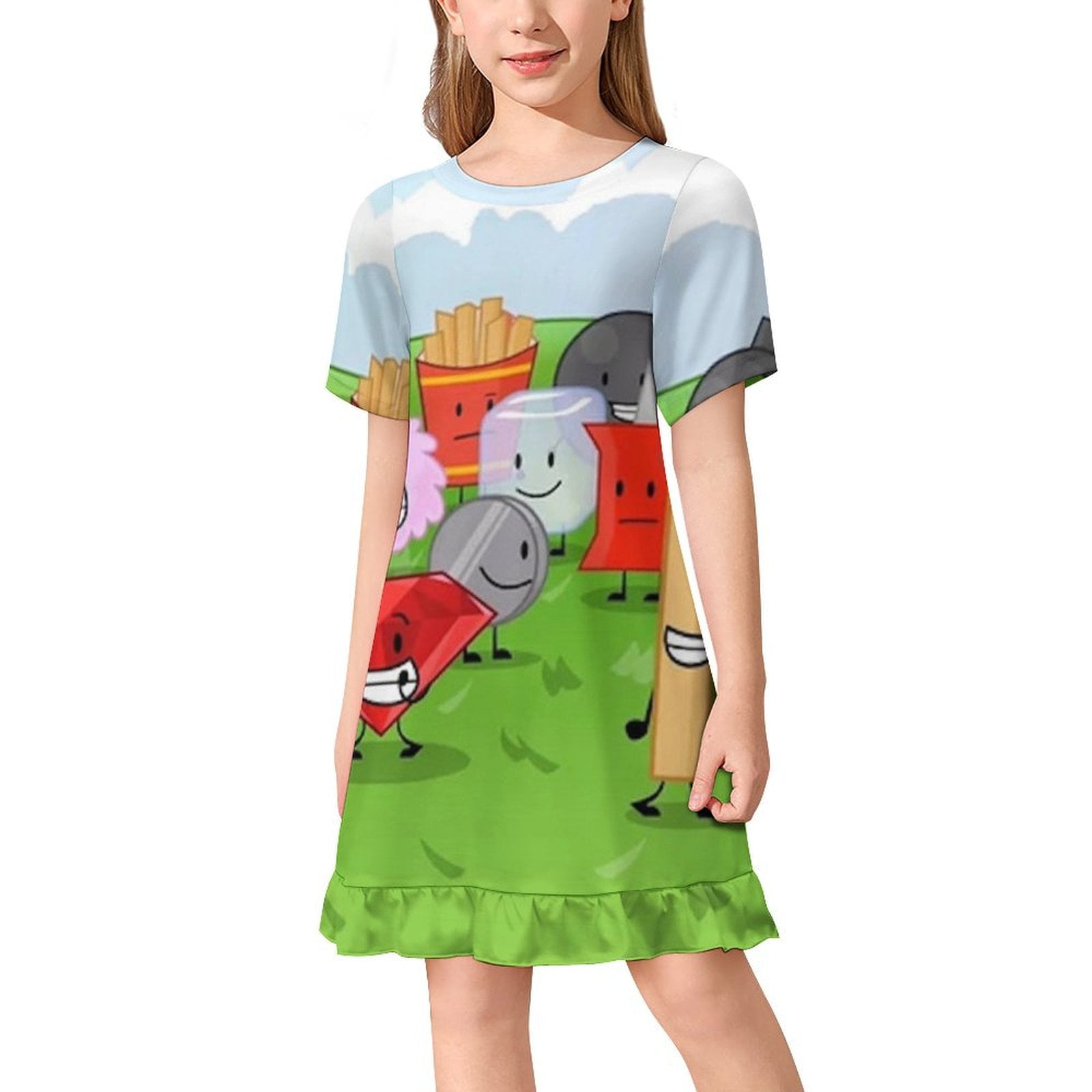 Battle For Dream Island Game Children's Short Sleeved Dress 3D Printed ...