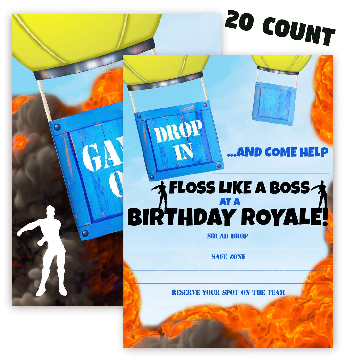 Battle Gaming Party Invitations - 20 Invitations + 20 Envelopes ...