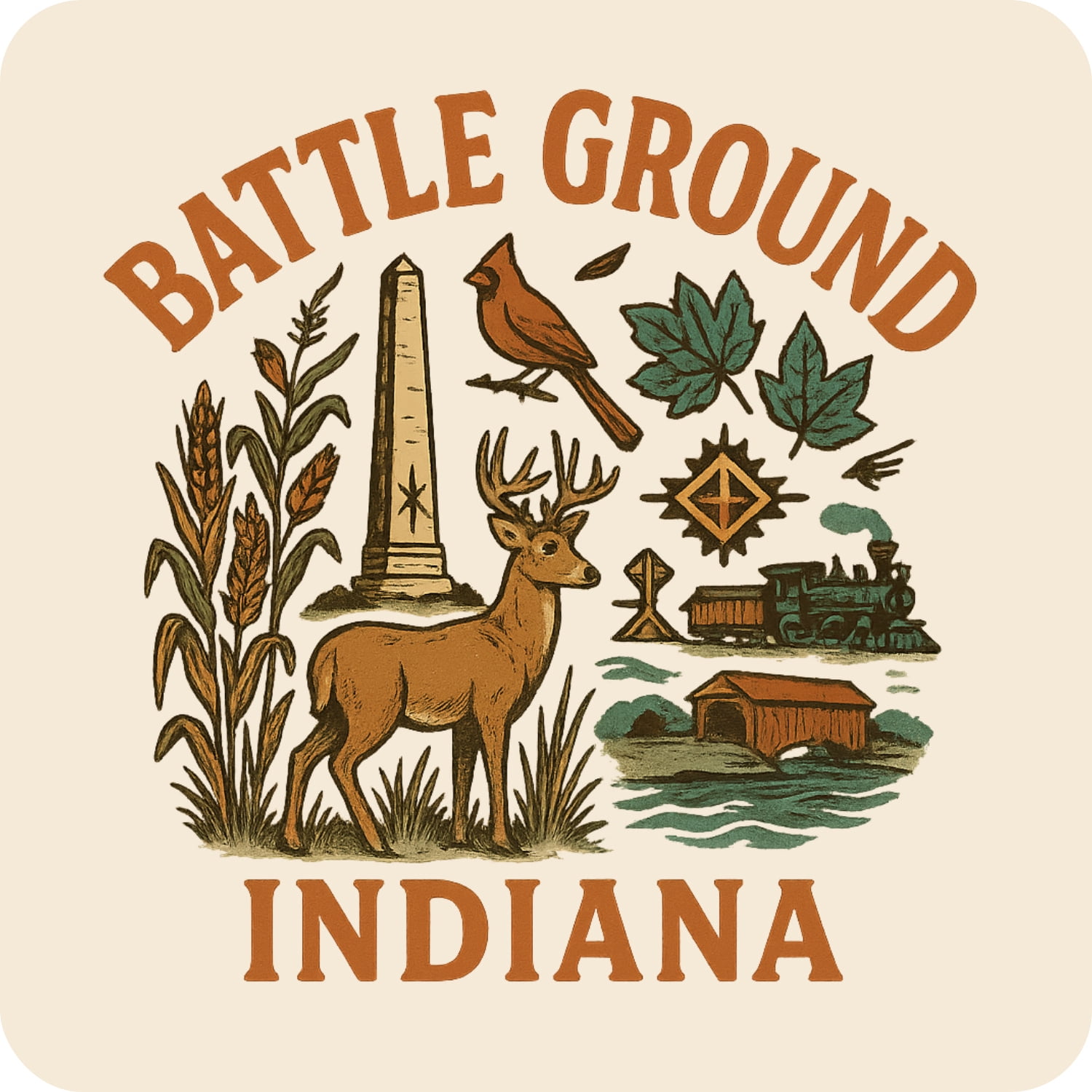 Battle Ground Indiana Keepsakes Souvenir Vinyl Sticker – Destination ...