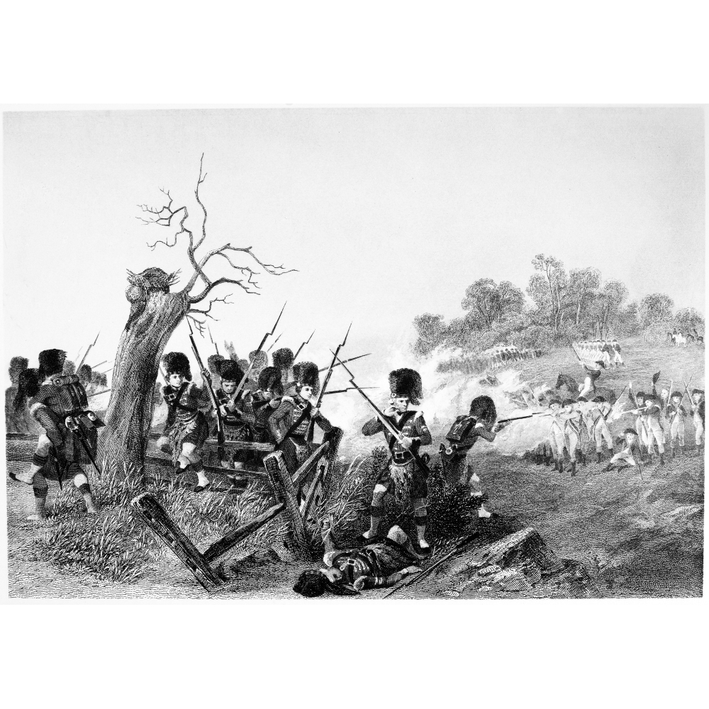 Battle Of Harlem 1776. Nthe 42Nd Highlanders Are Fleeing General ...