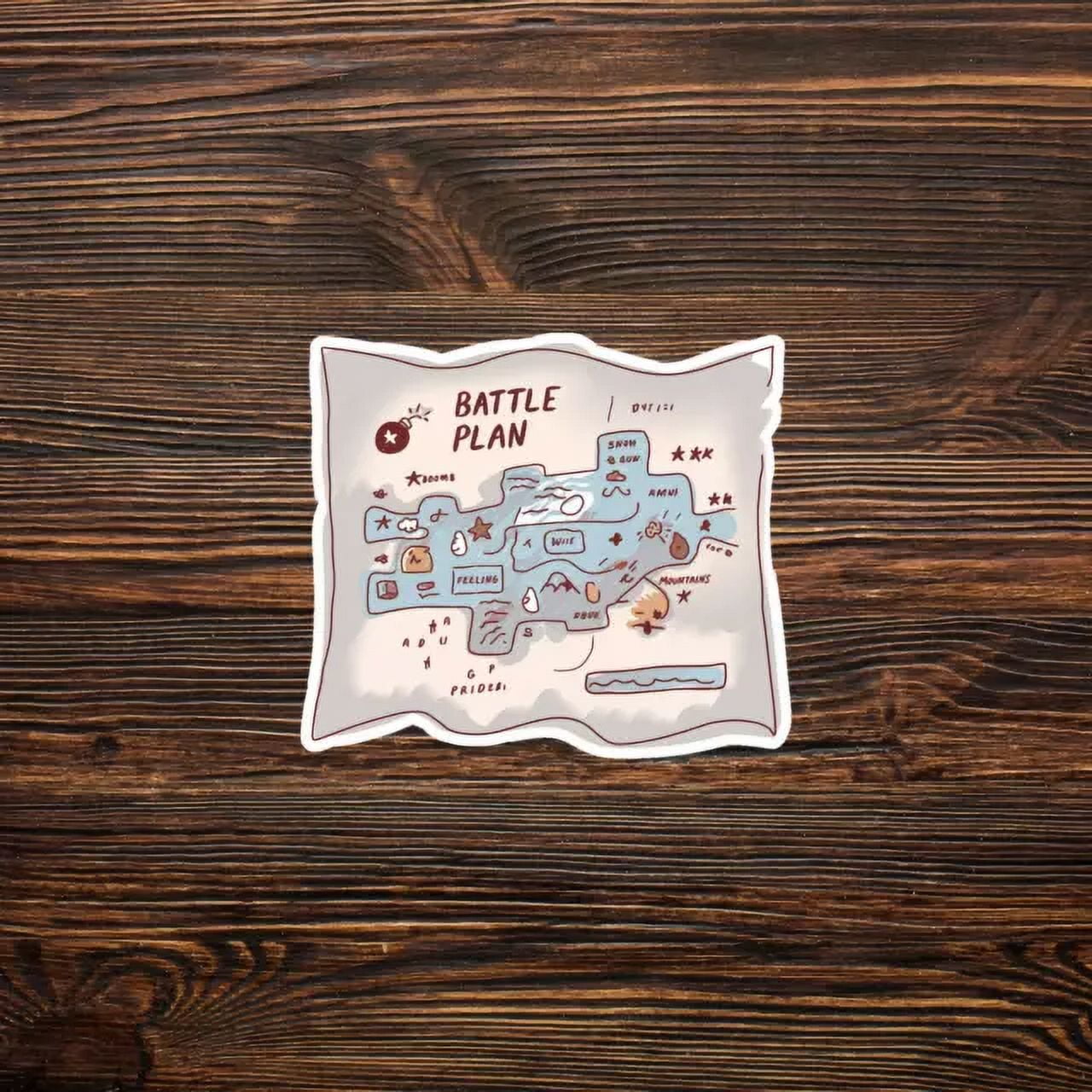 Battle Plan Sticker - Creative Doodle Map For Adventure & Funphone ...