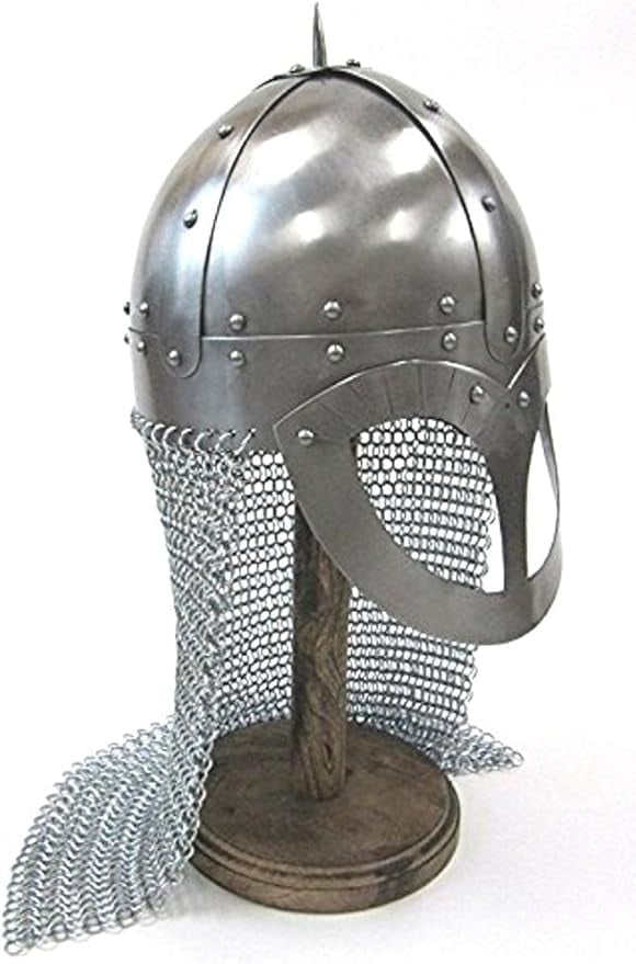 Battle Ready Viking Vendel Helmet Spectacle Helmet with Chainmail Steel ...