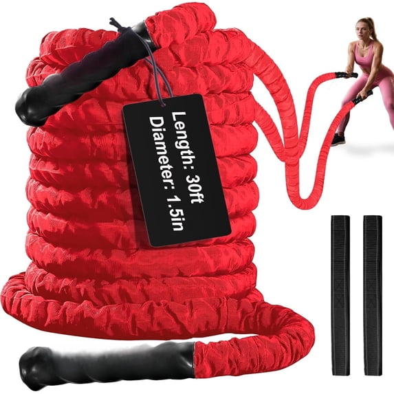 Battle Rope 1/1.26/1.5/2 Inch Diameter, 30FT/40FT/50FT Exercise Workout ...
