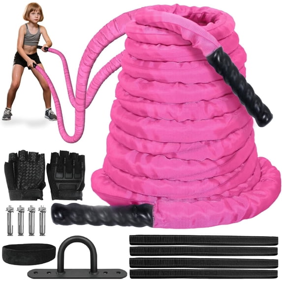 Battle Rope 1/1.26/1.5/2 Inch Diameter, 30FT/40FT/50FT Exercise Workout ...