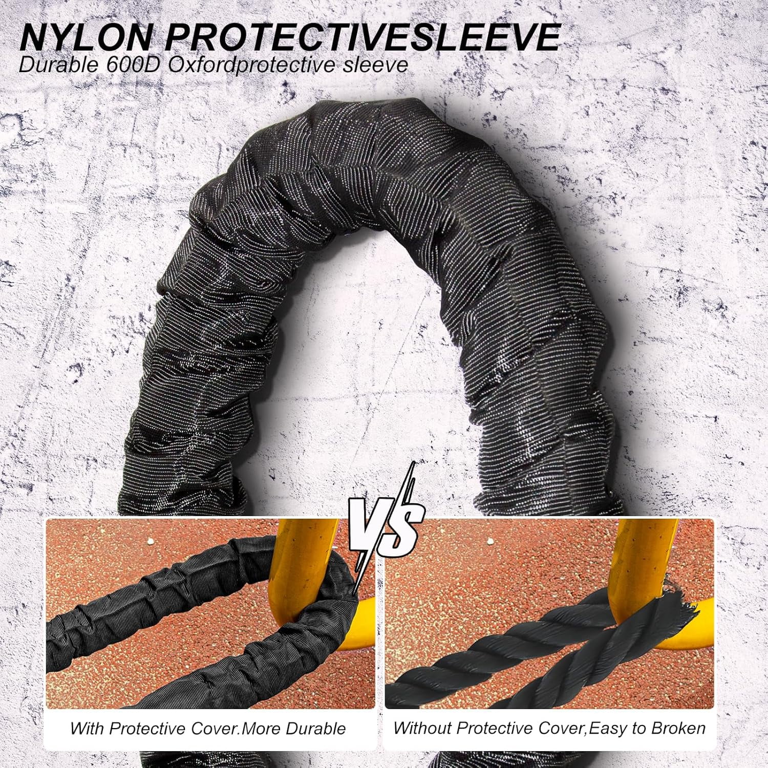 Battle Rope 1/1.26/1.5/2 Inch Diameter,Pink 30FT/40FT/50FT Exercise ...