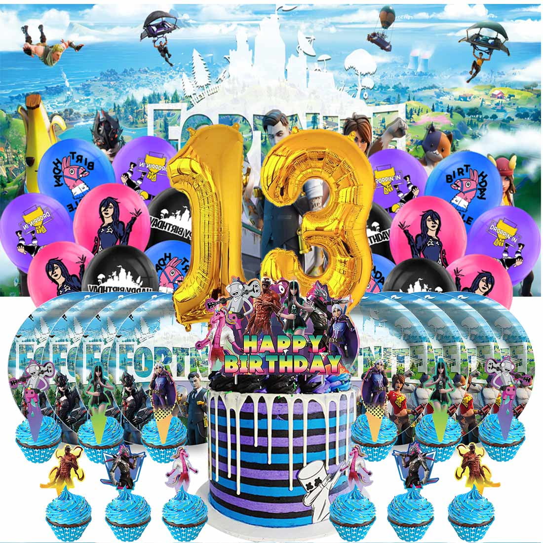 Battle Royale Fort Video Game Balloons Party Supplies 13th Decor ...