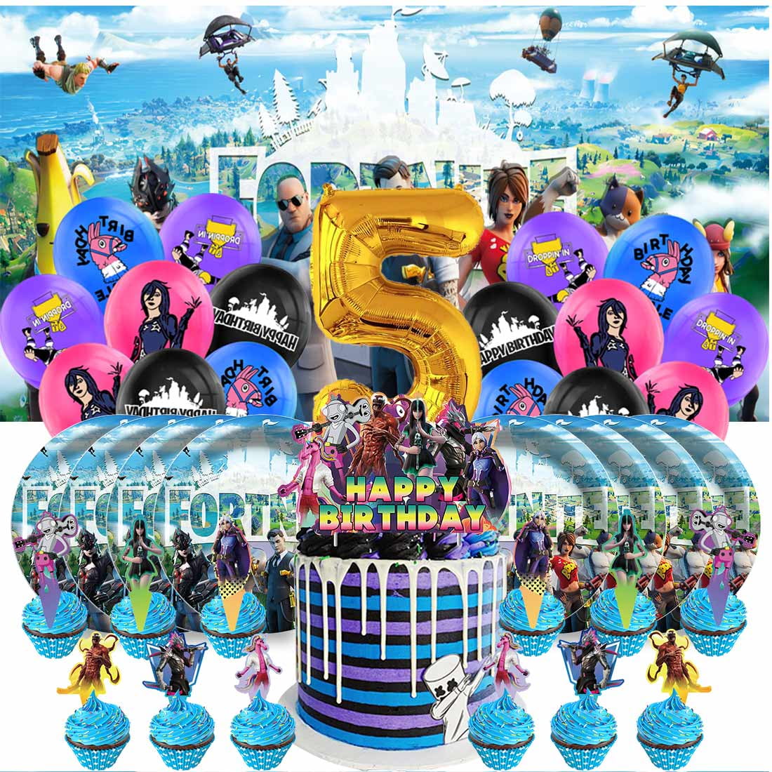 Battle Royale Fort Video Game Balloons Party Supplies 5th Decor ...