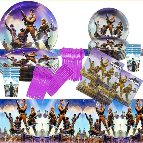 Battle Royale Fort Video Game Party Tableware Set Plates Cup Kit ...