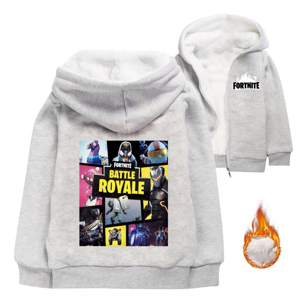 Battle Royale Themed Kids Winter Hoodie Coat - Thick Warm Zip-Up Jacket ...