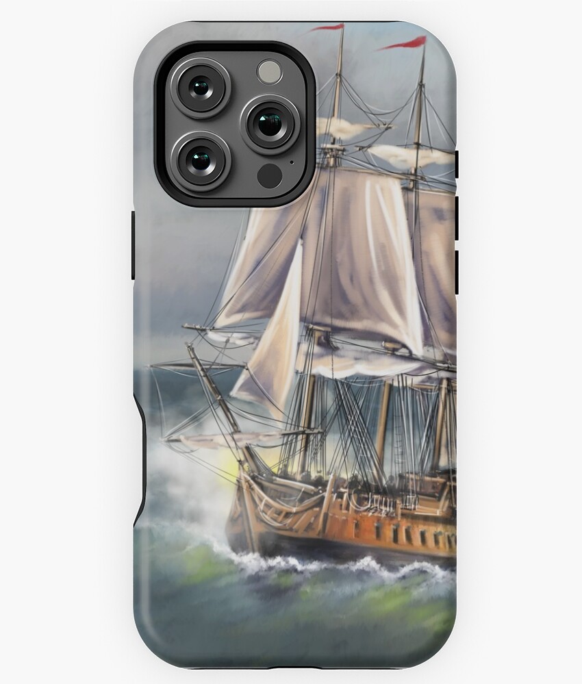 Battle Ship Fine Art Naval Warfare Phone Case for iPhone 16 15 14 13 12 ...