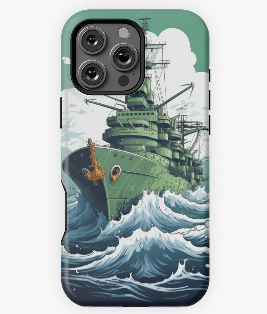 Battle Ship Unveiled Maritime Might Phone Case for iPhone 16 15 14 13 ...