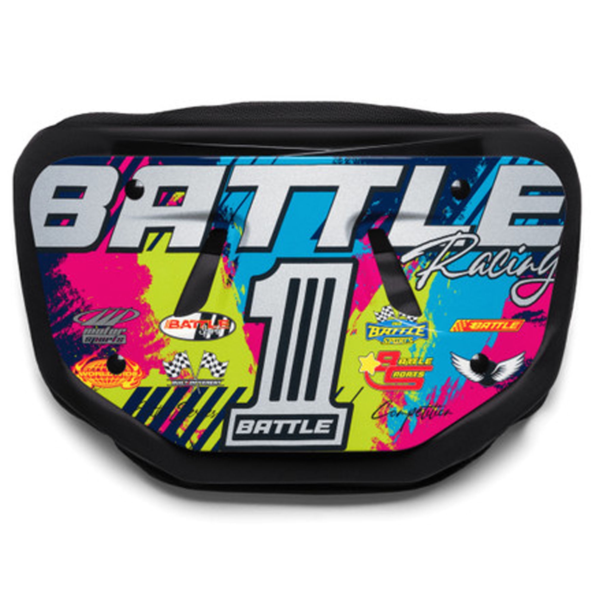Battle Sports Adult Backplate "Racing" - Pink/Yellow/Blue - Walmart.com