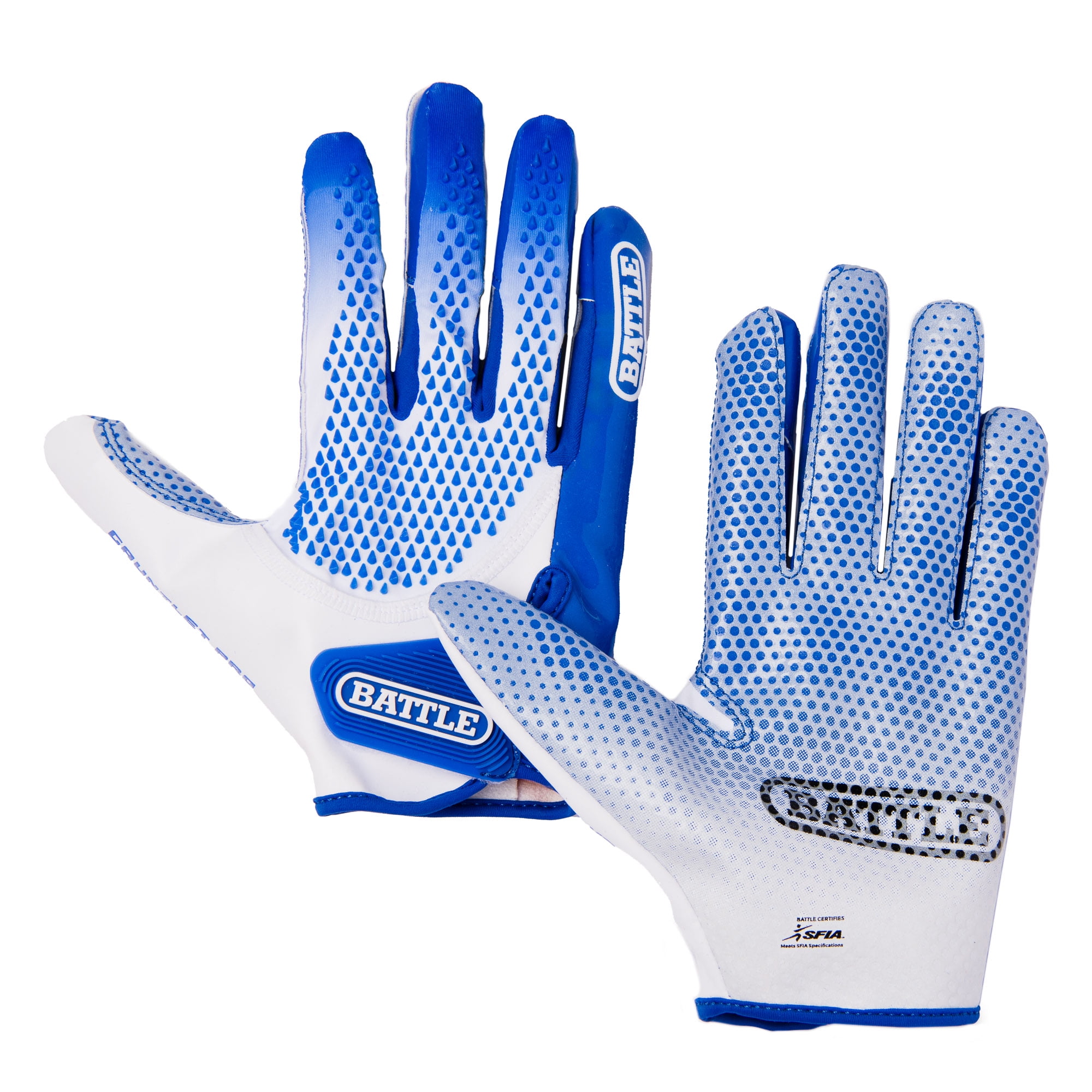 Battle Sports Adult Gauntlet Pro Receiver Football Glove - Royal/White ...